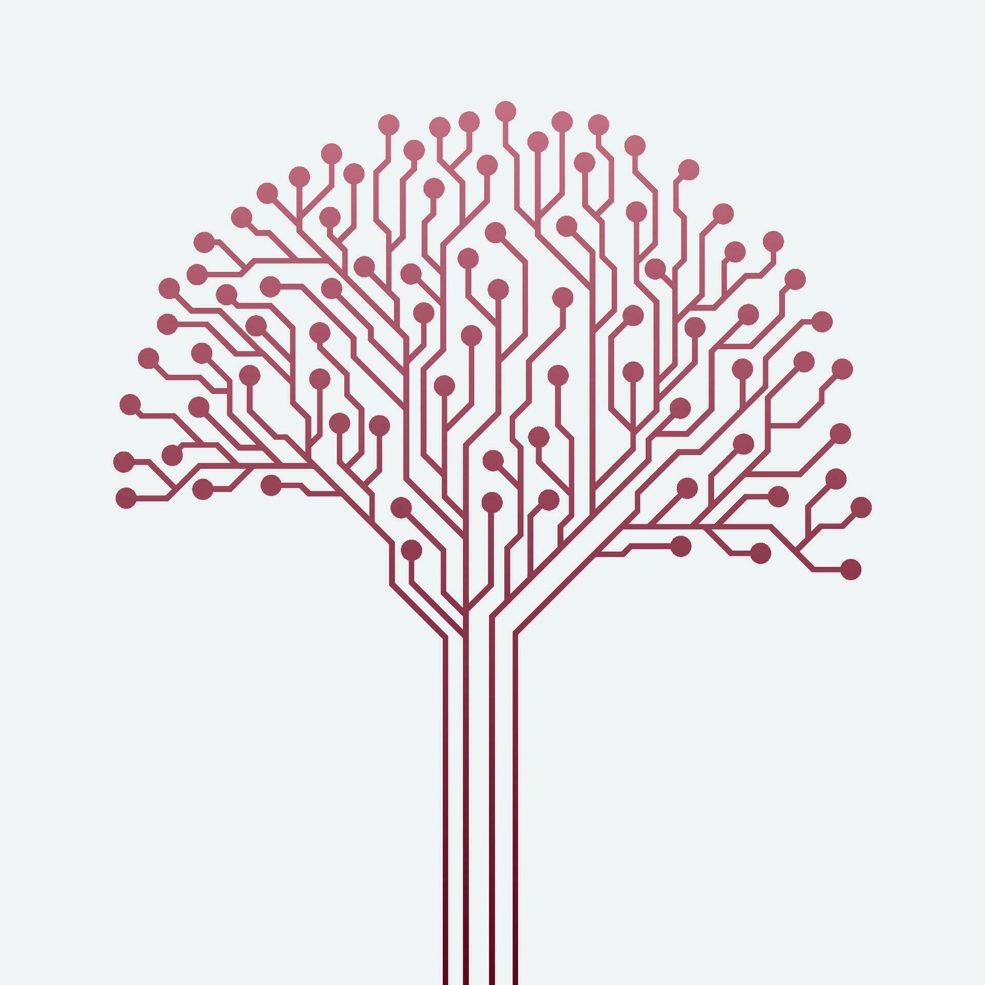 Circuit Technology Tree data technology on white background. 34762748 ...