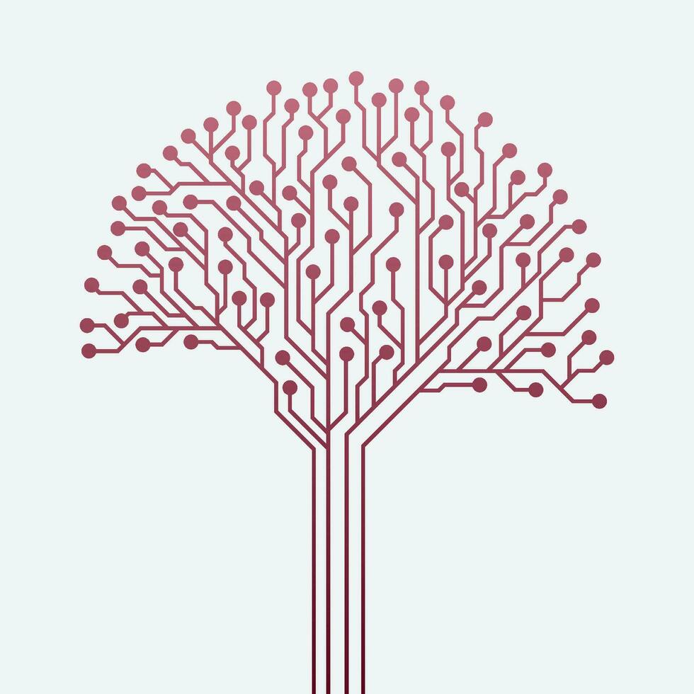 Circuit Technology Tree data technology on white background. 34762748 ...