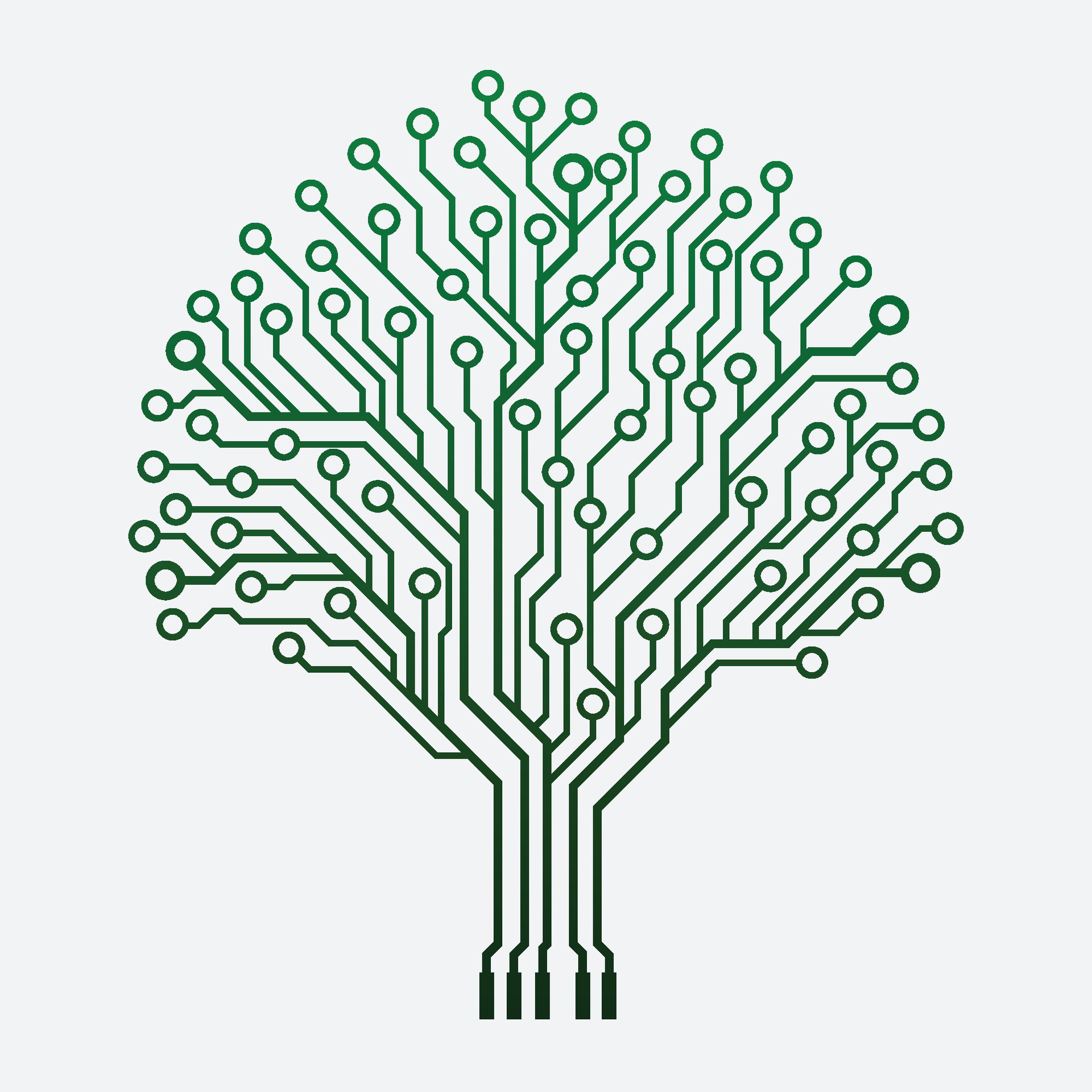 Circuit Tree Data Technology On White Background Digital Circuit Board Internet Connection