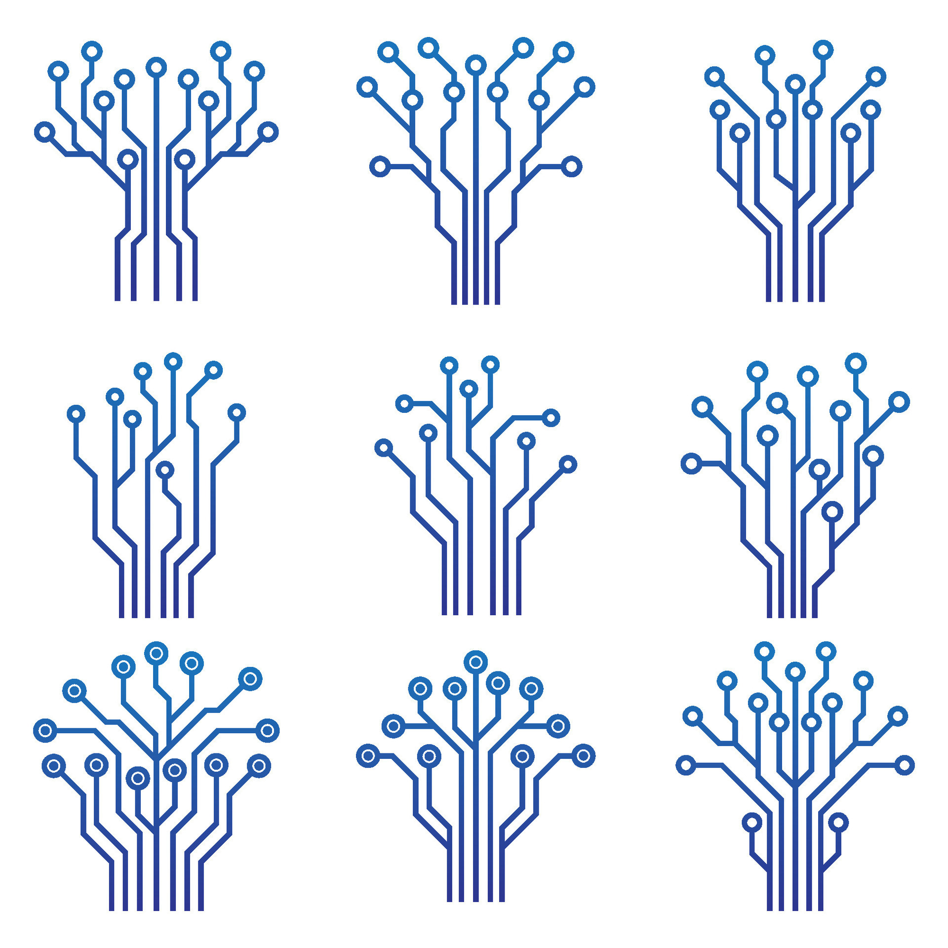 Circuit Tree Set Vector Illustration. 34762753 Vector Art at Vecteezy