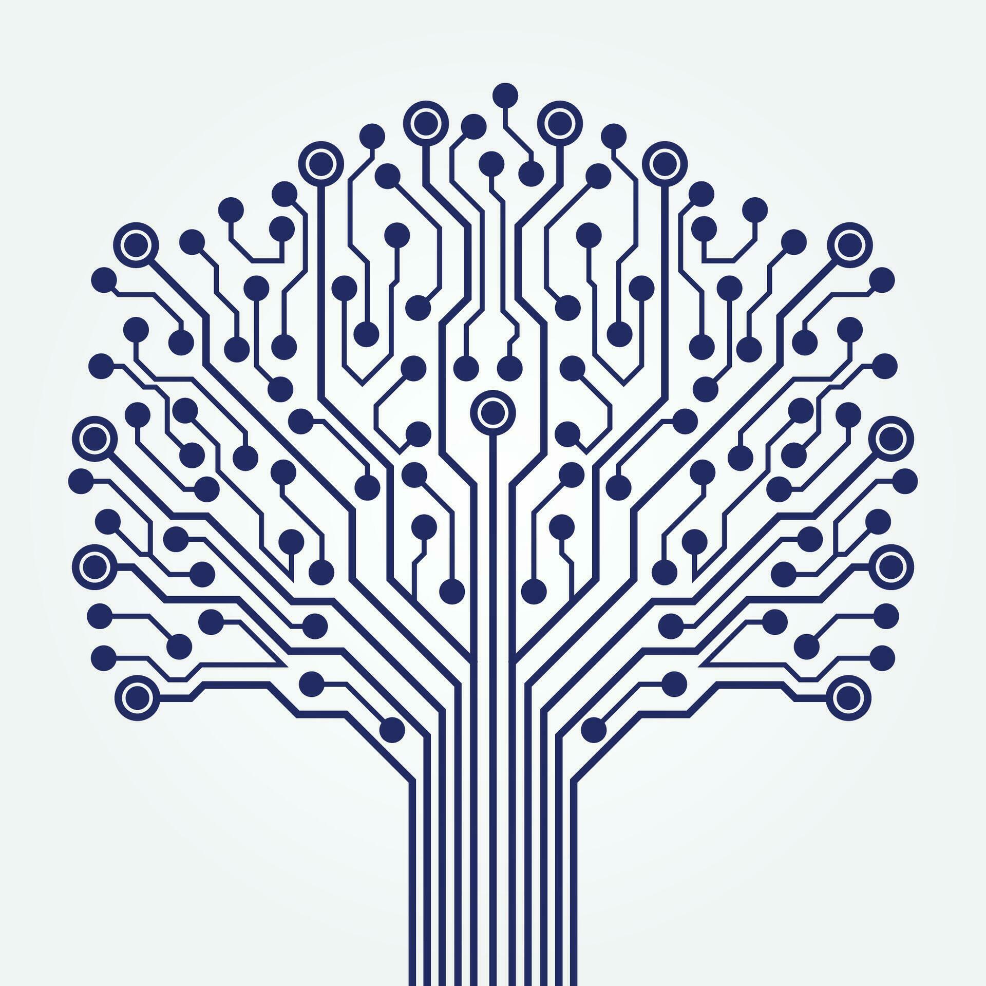 Circuit Technology Tree On White Background Computer Engineering Hardware System 34762761