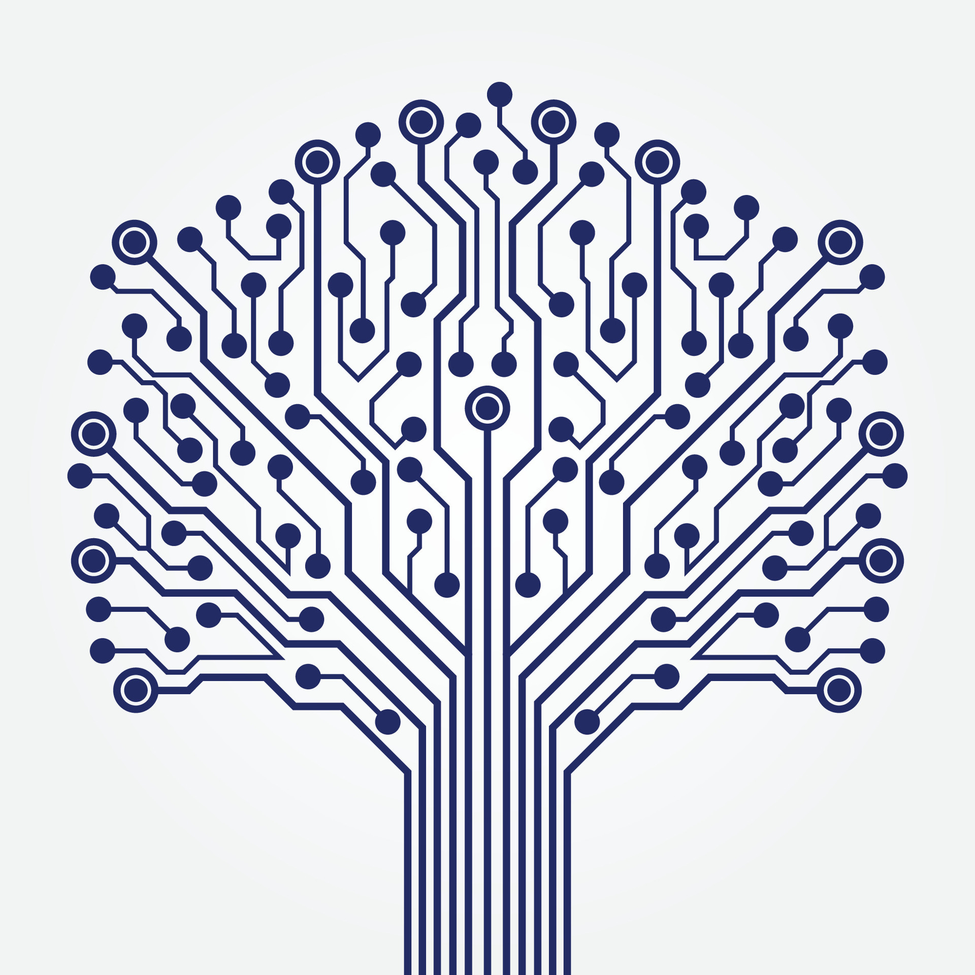 Circuit technology tree on white background. Computer engineering ...
