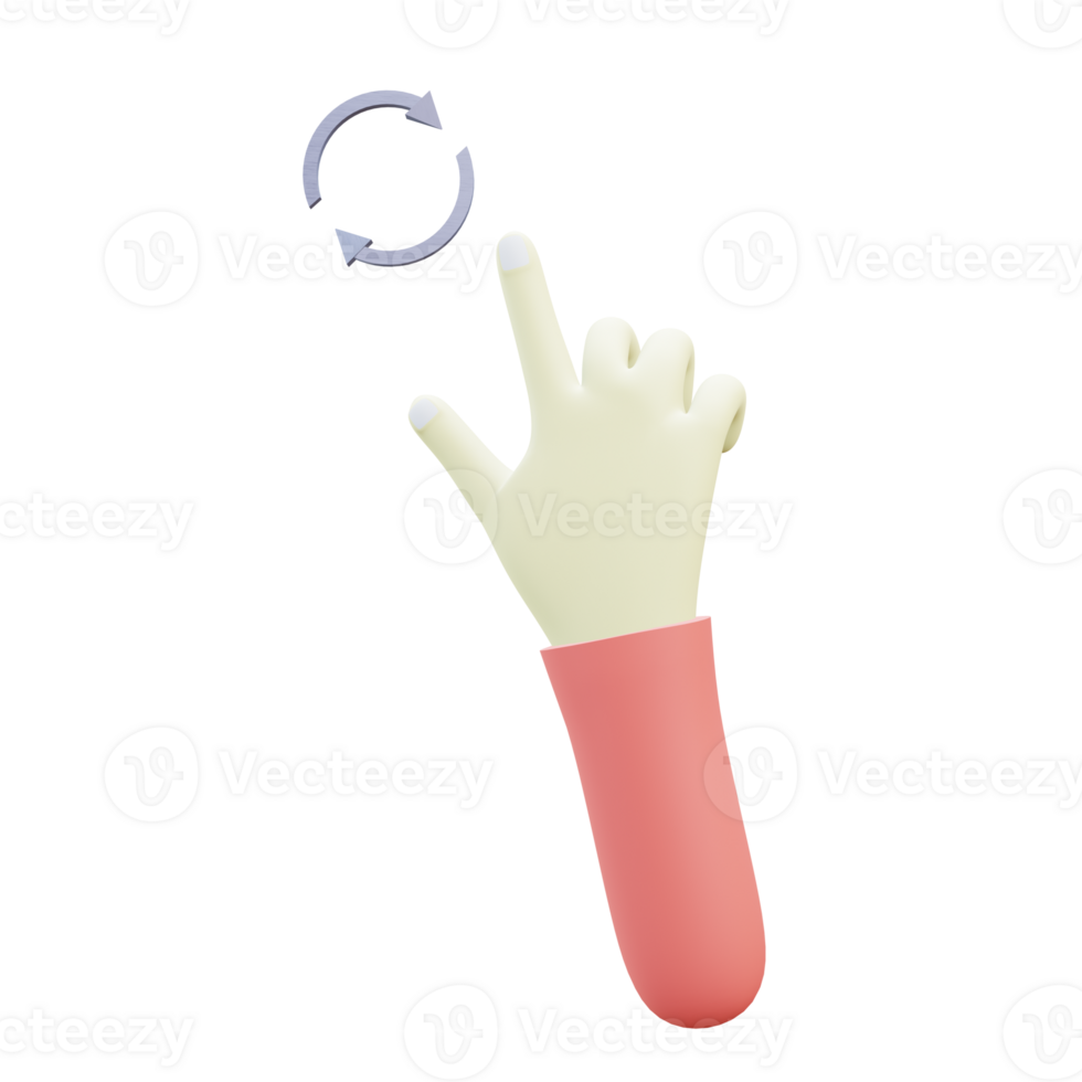 3 D Illustration Of Rotate Hand Gesture Icon 34762955 Png