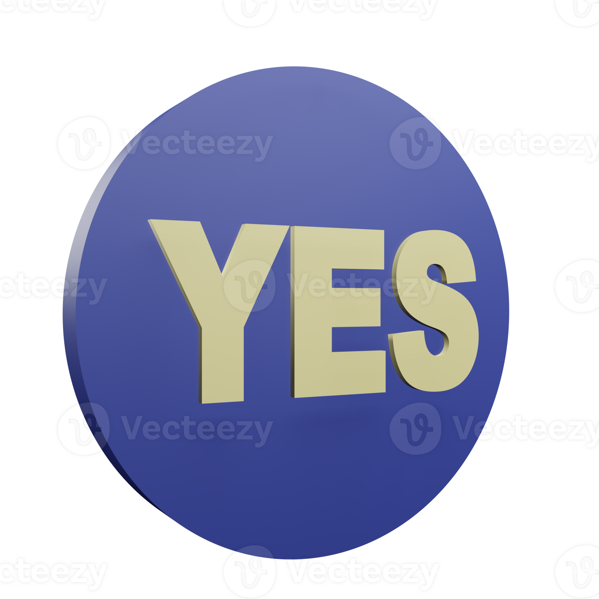3 D illustration of yes icon 34763083 PNG