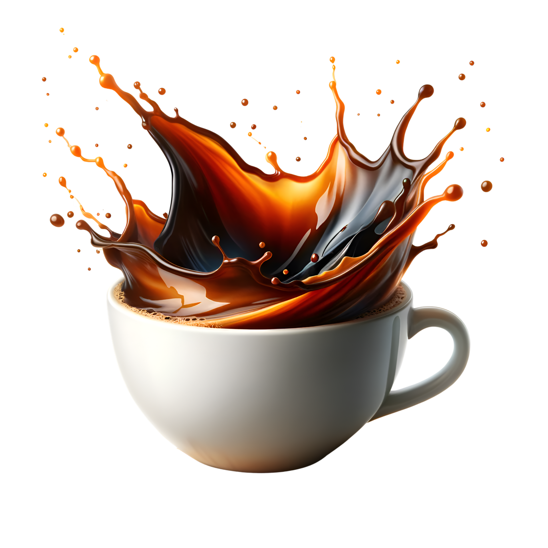 AI generated Coffee cup with splash. 34765320 PNG
