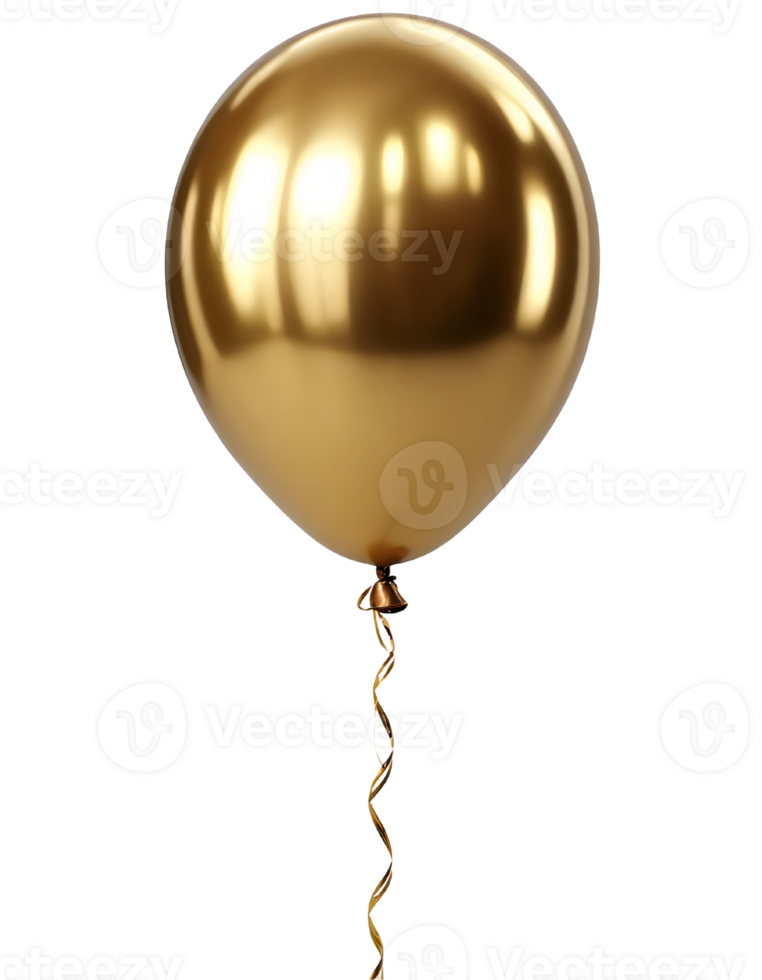 Ai Generated Gold Metallic Party Balloon 34765327 Png