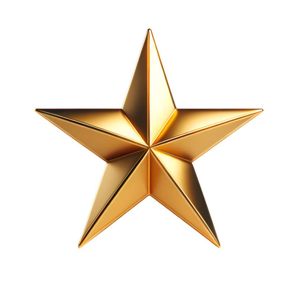 AI generated 3d gold metal star. 34765331 PNG