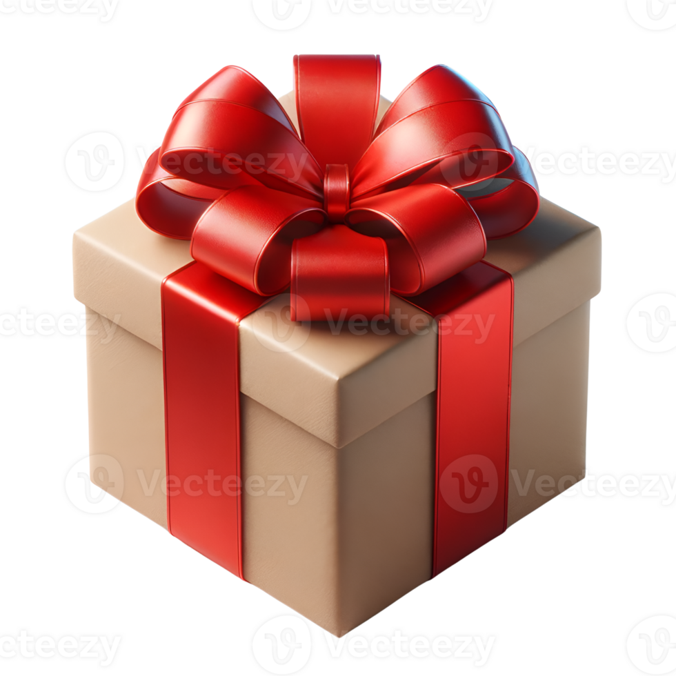AI generated Christmas gift with bow. 34765422 PNG