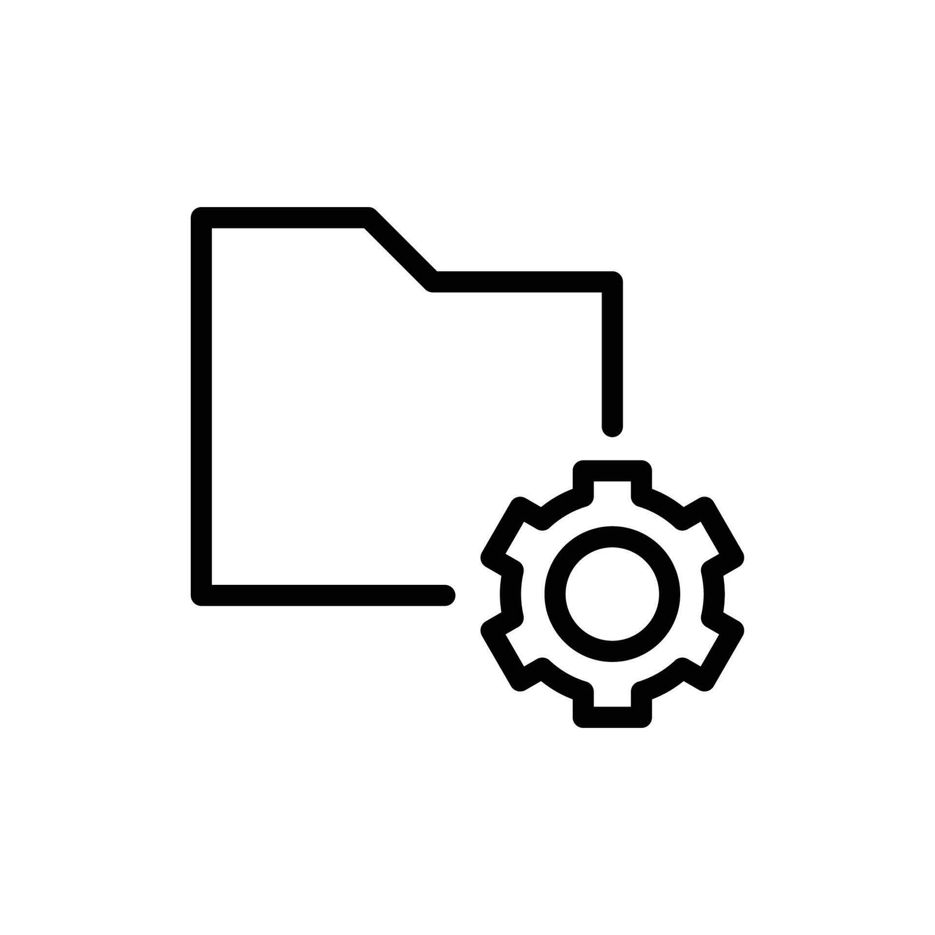 Data management icon. Simple outline style. Document, file, folder, record, digital database ...