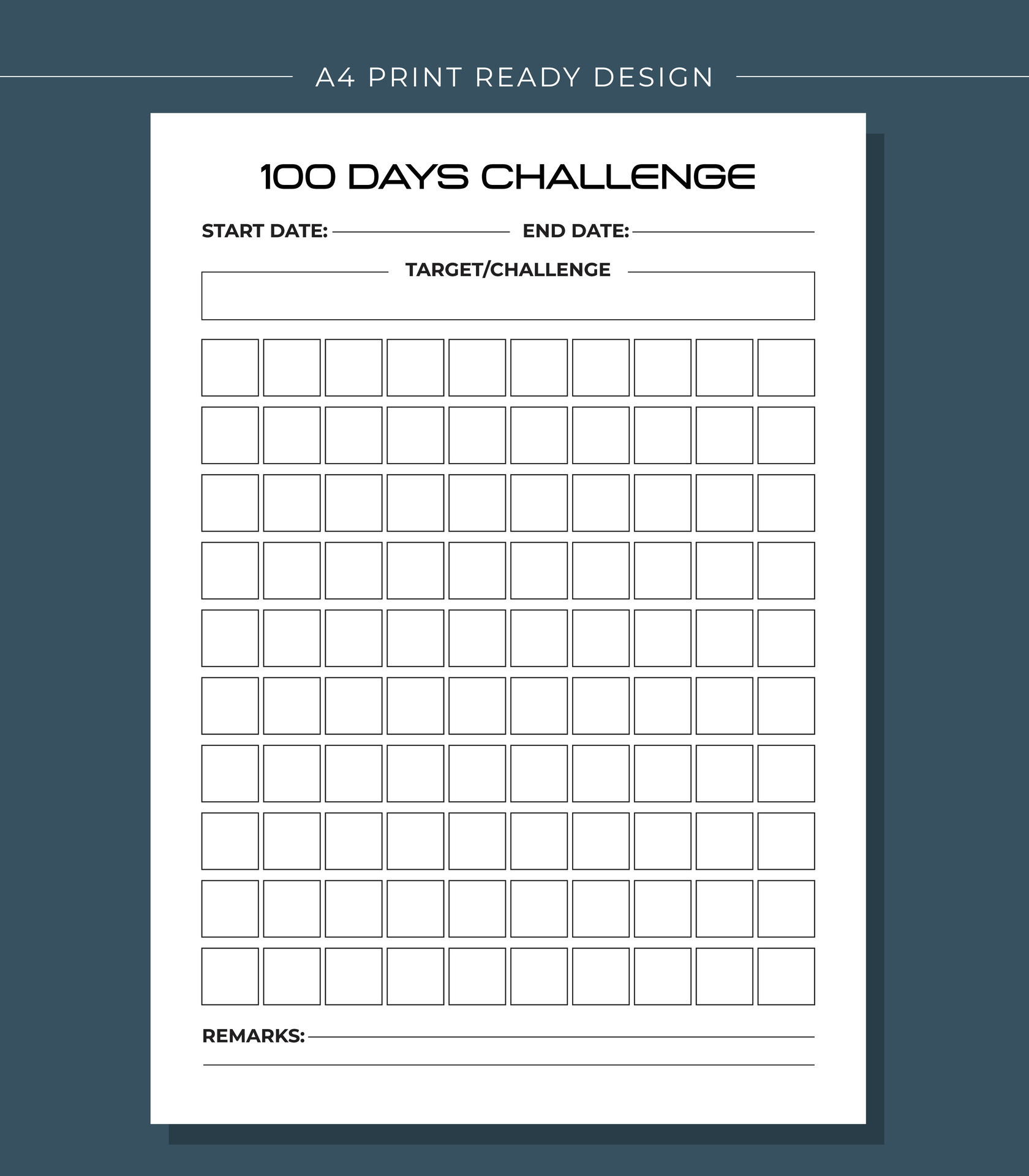 Printable 100 Days Challenge Book Vector Design Template 34776316 Vector Art at Vecteezy