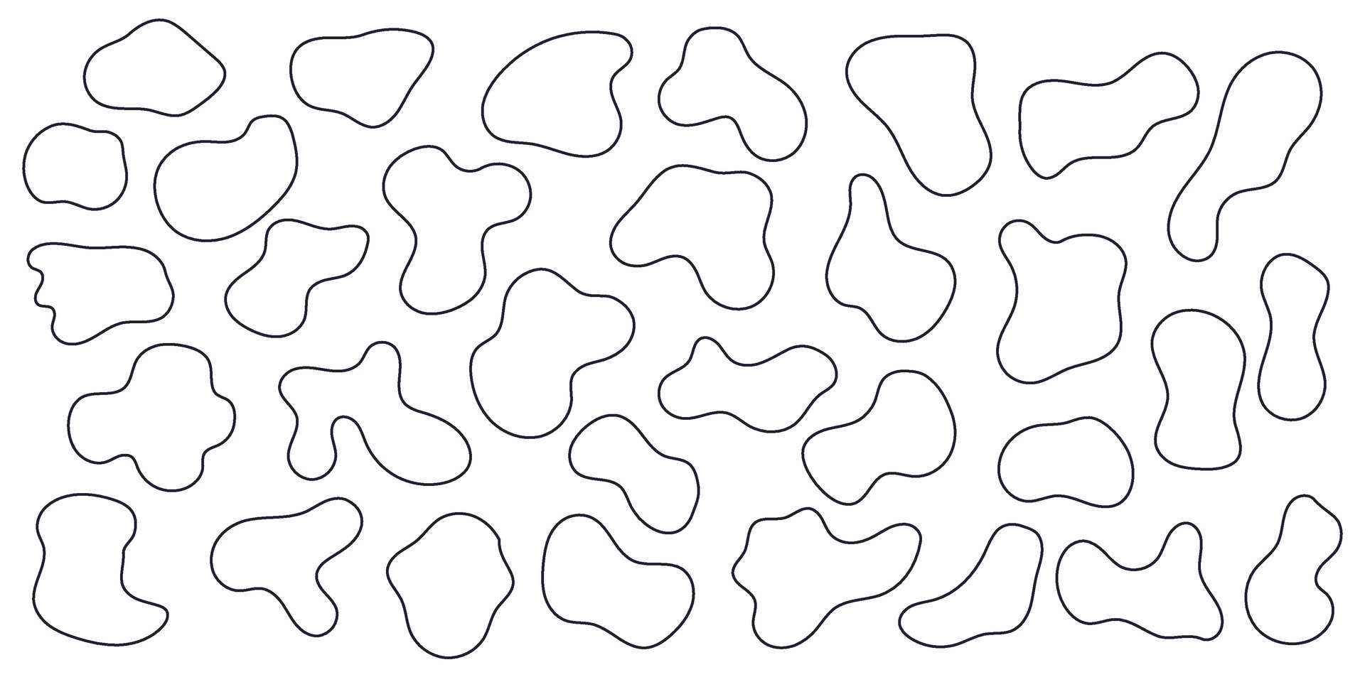 Amoeba Blob Organic Abstract Shape Set Of Liquid Amorphous Shapes