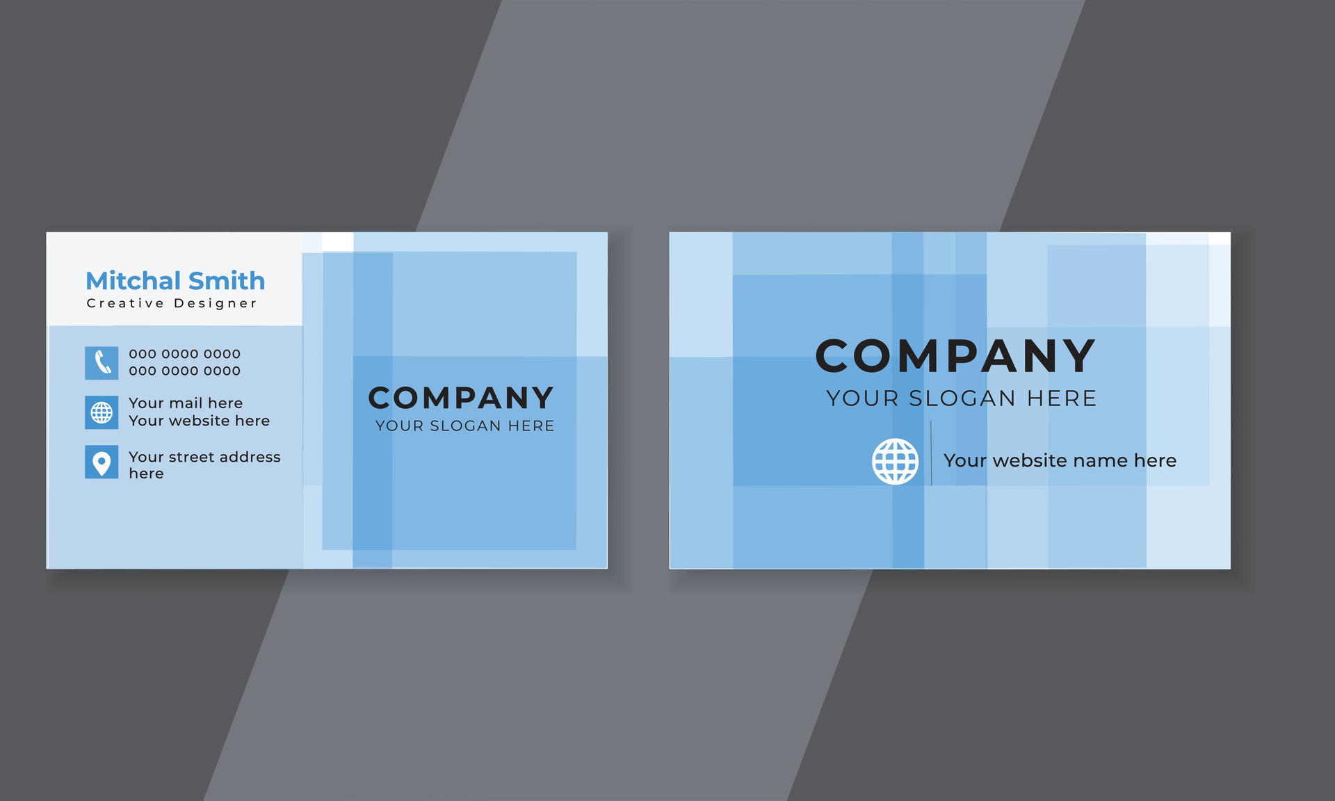 Business card icon set. Vector illustration isolated on white ...
