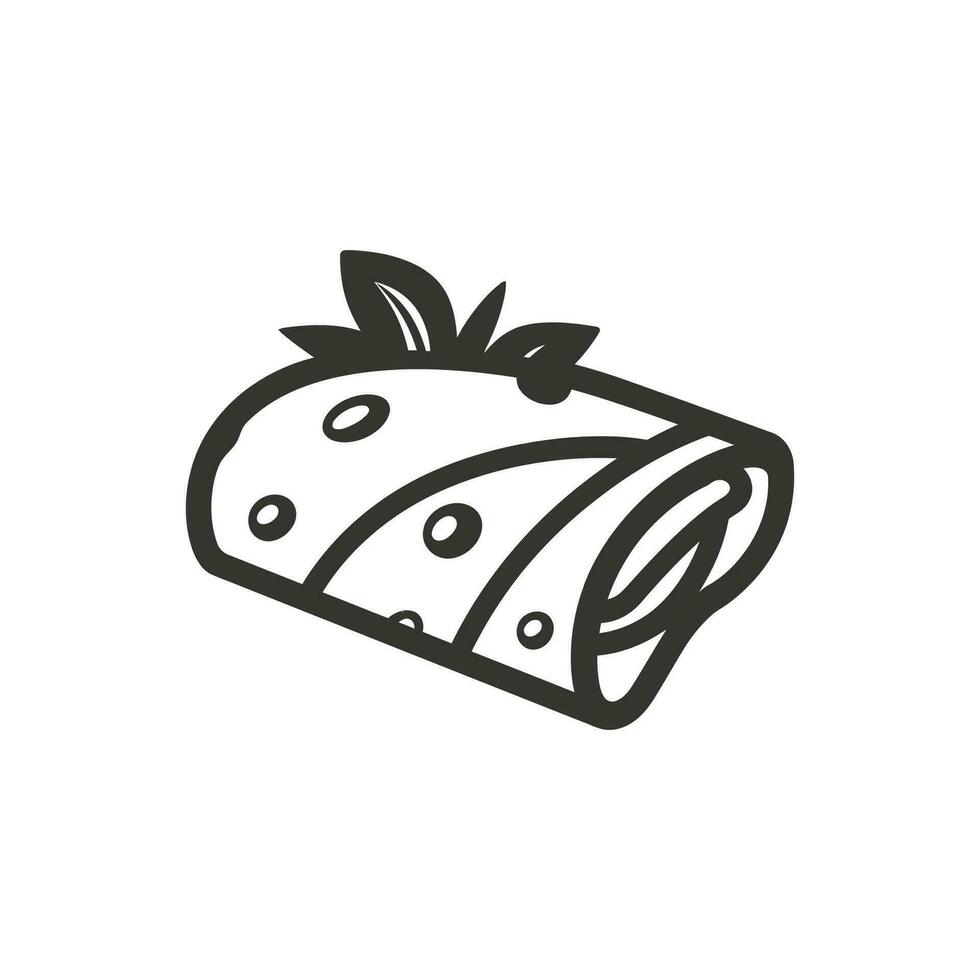 Veggie Wrap Icon On White Background Simple Vector Illustration 34780613 Vector Art At Vecteezy