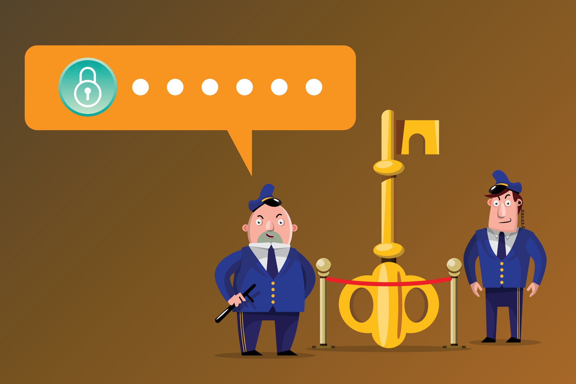 Security Guard Protect Key And Password 34781195 Vector Art At Vecteezy