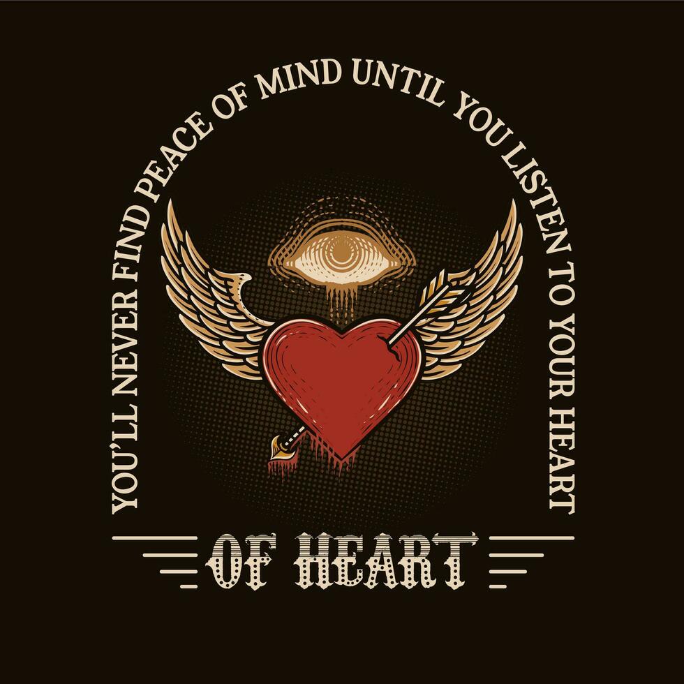 Illustration vintage broken heart with quotes 34781945 Vector Art at ...