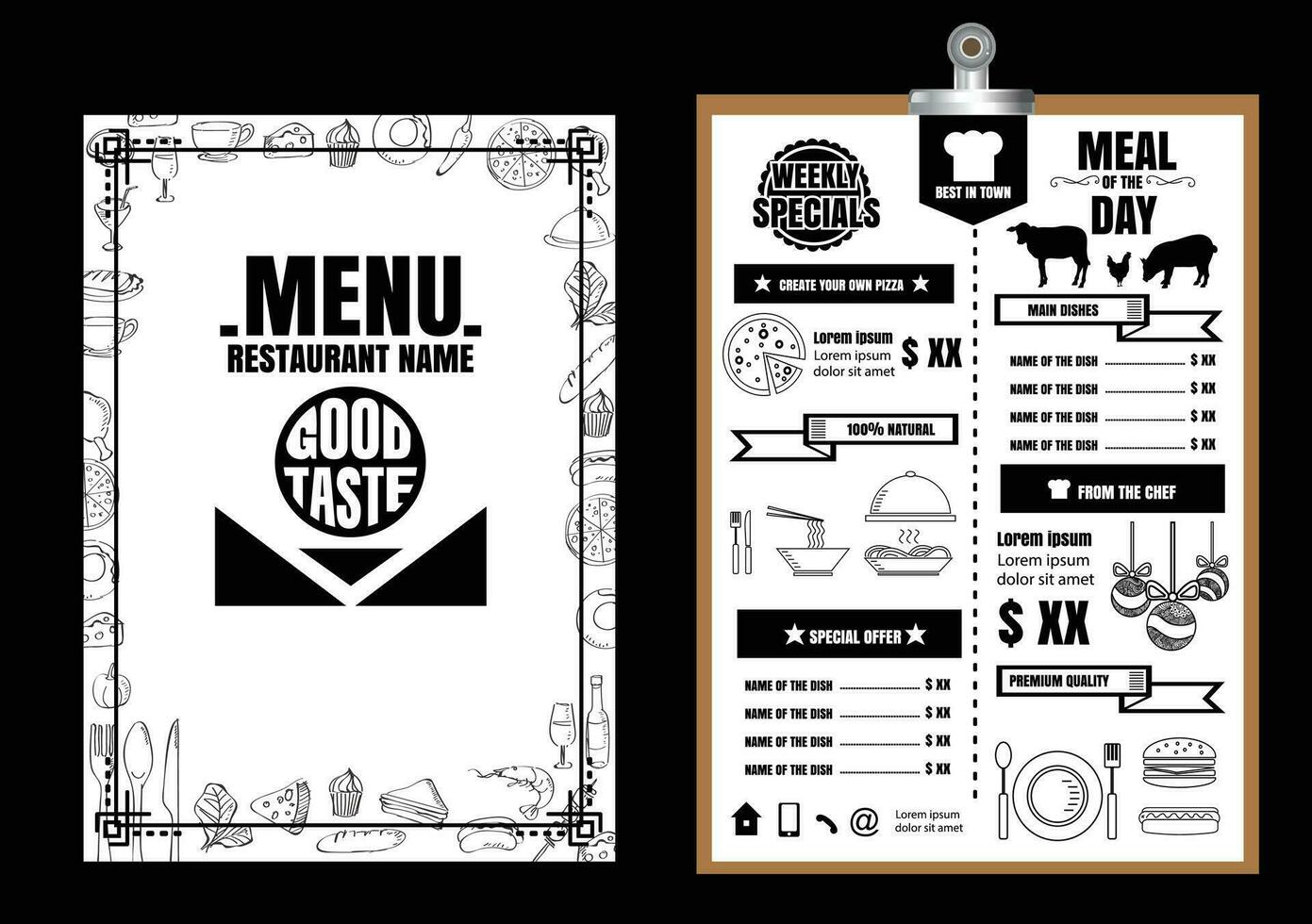 Fast Food Restaurant Vector Menu Template 34784118 Vector Art at Vecteezy