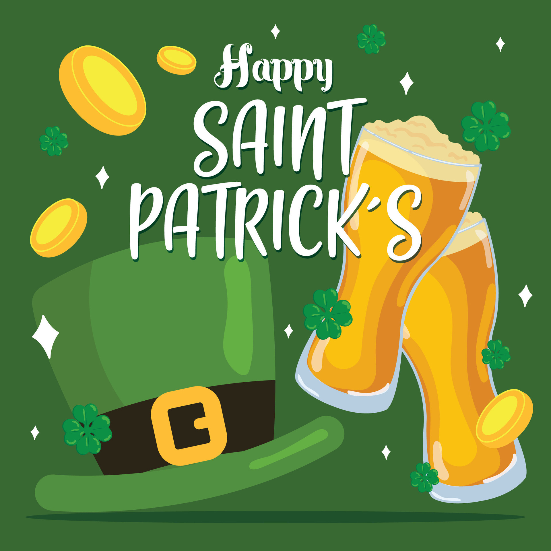 Happy Saint Patrick Day Poster Vector Illustration 34785732 Vector Art