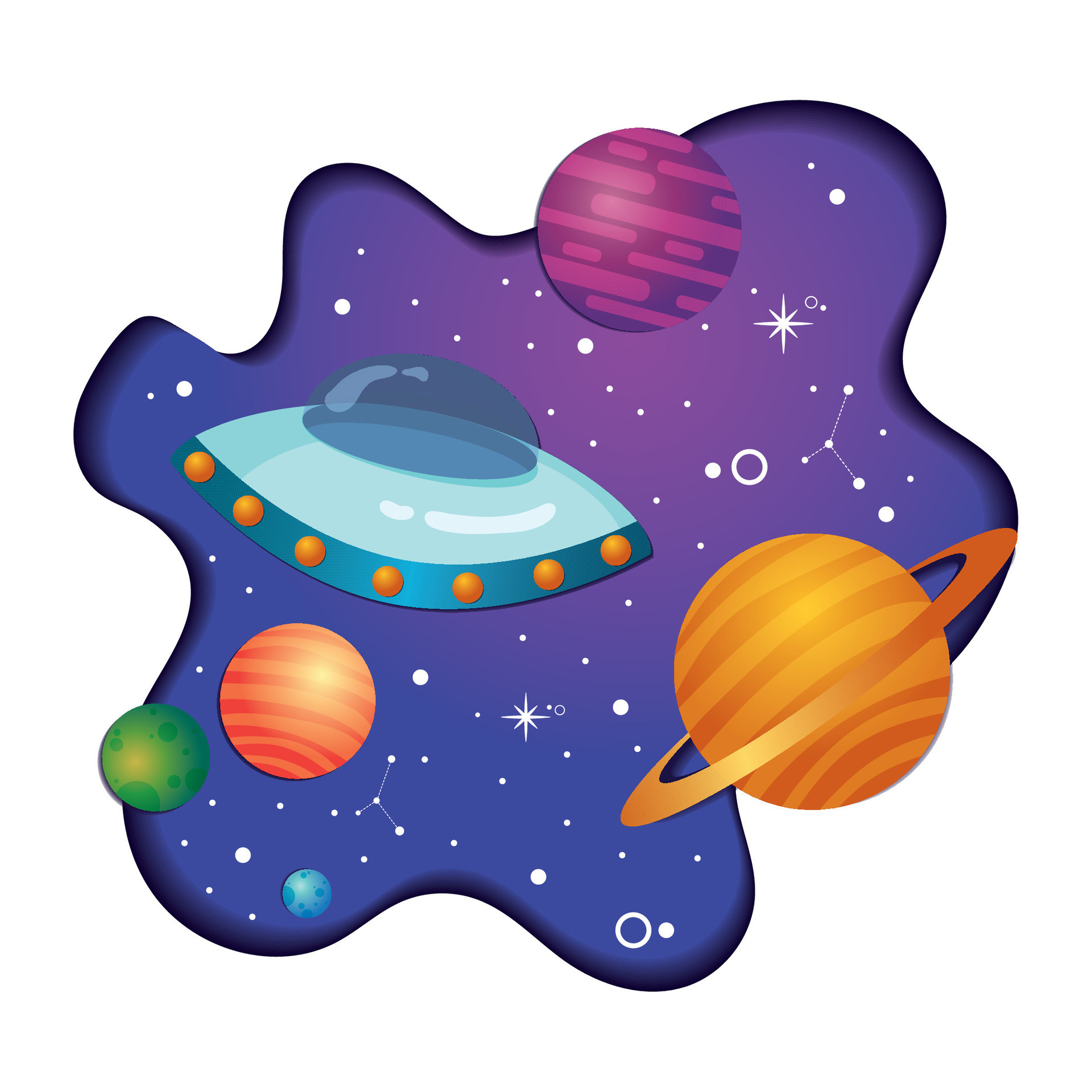 Layered cartoon view of outer space Vector illustration 34786018 Vector ...