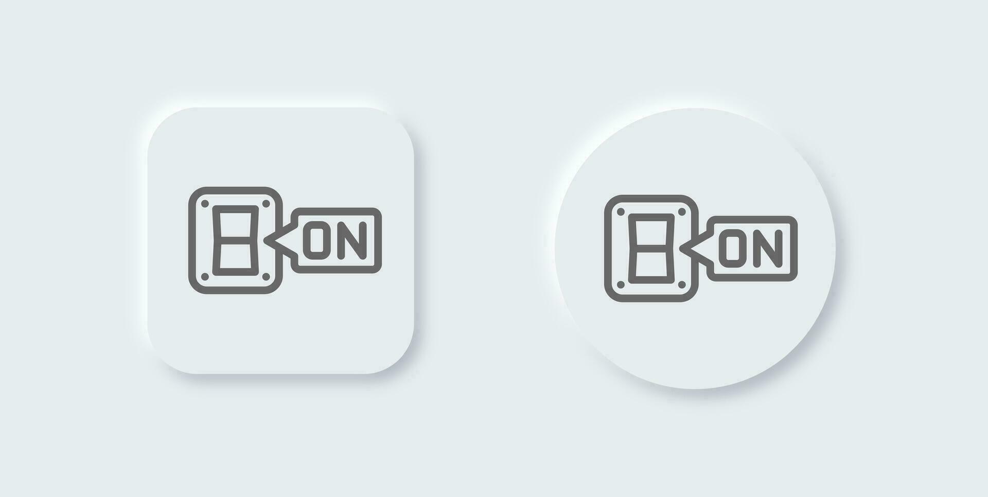 Switch On Line Icon In Neomorphic Design Style Buttons Signs Vector
