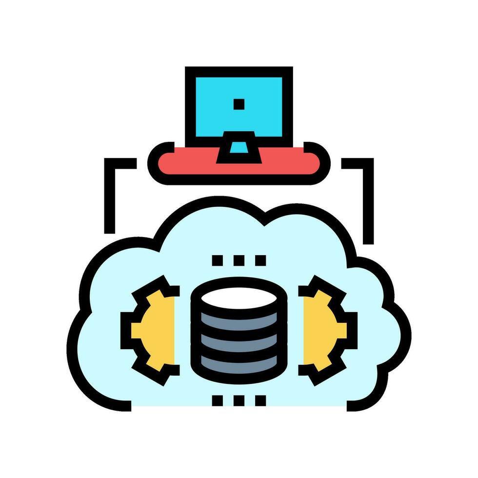serverless architecture software color icon vector illustration ...