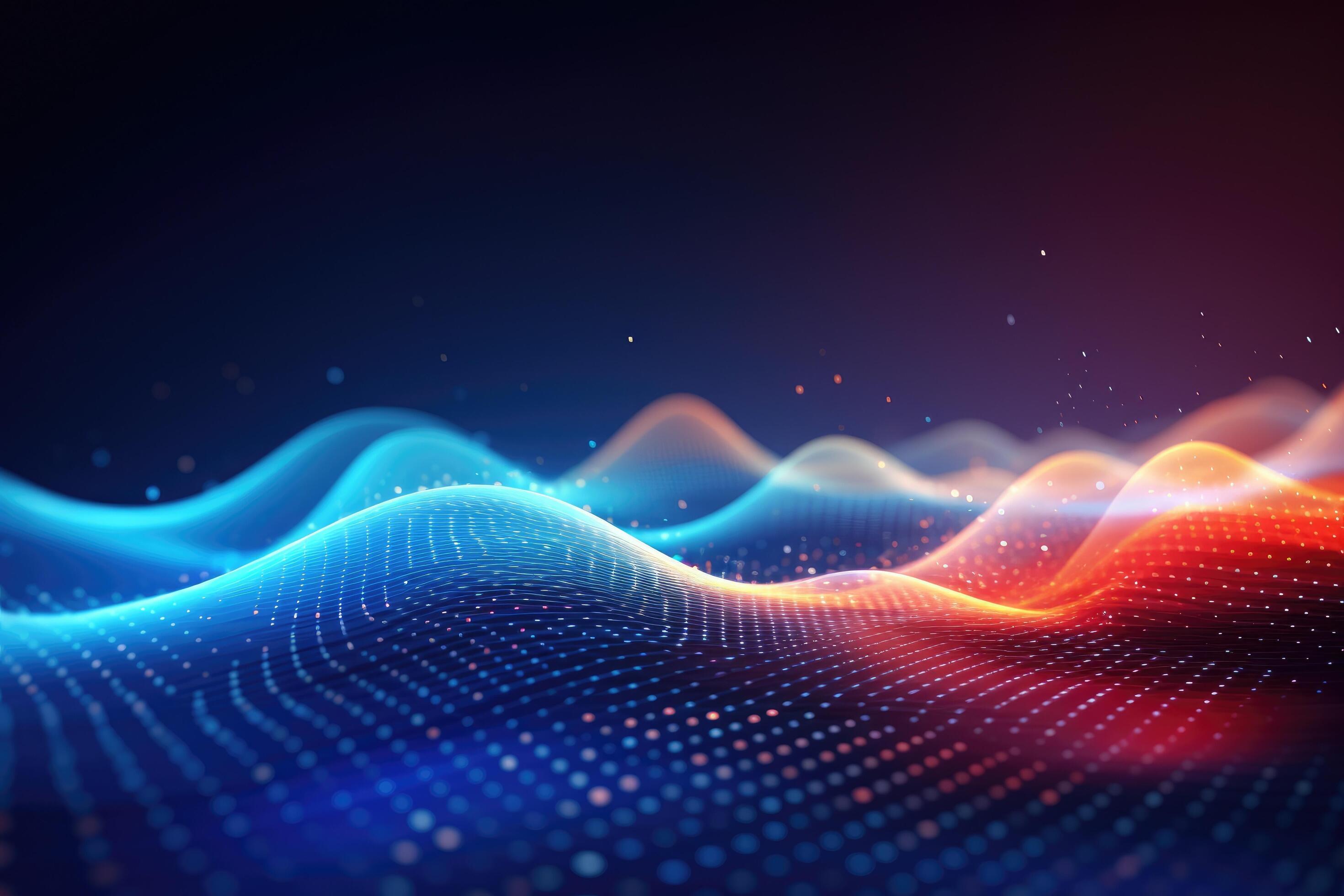 AI generated Abstract digital wave with particles. Futuristic technology style. Vector ...