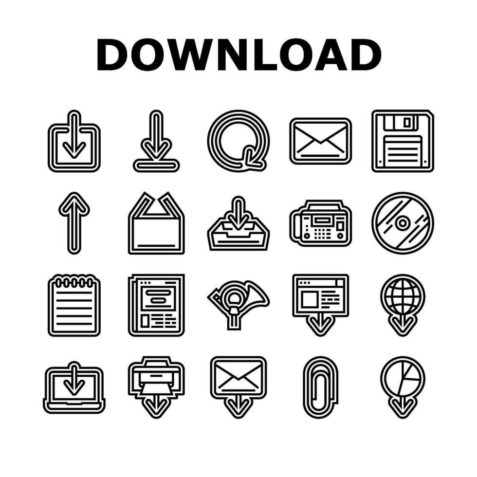 download file computer data icons set vector 34789089 Vector Art at ...