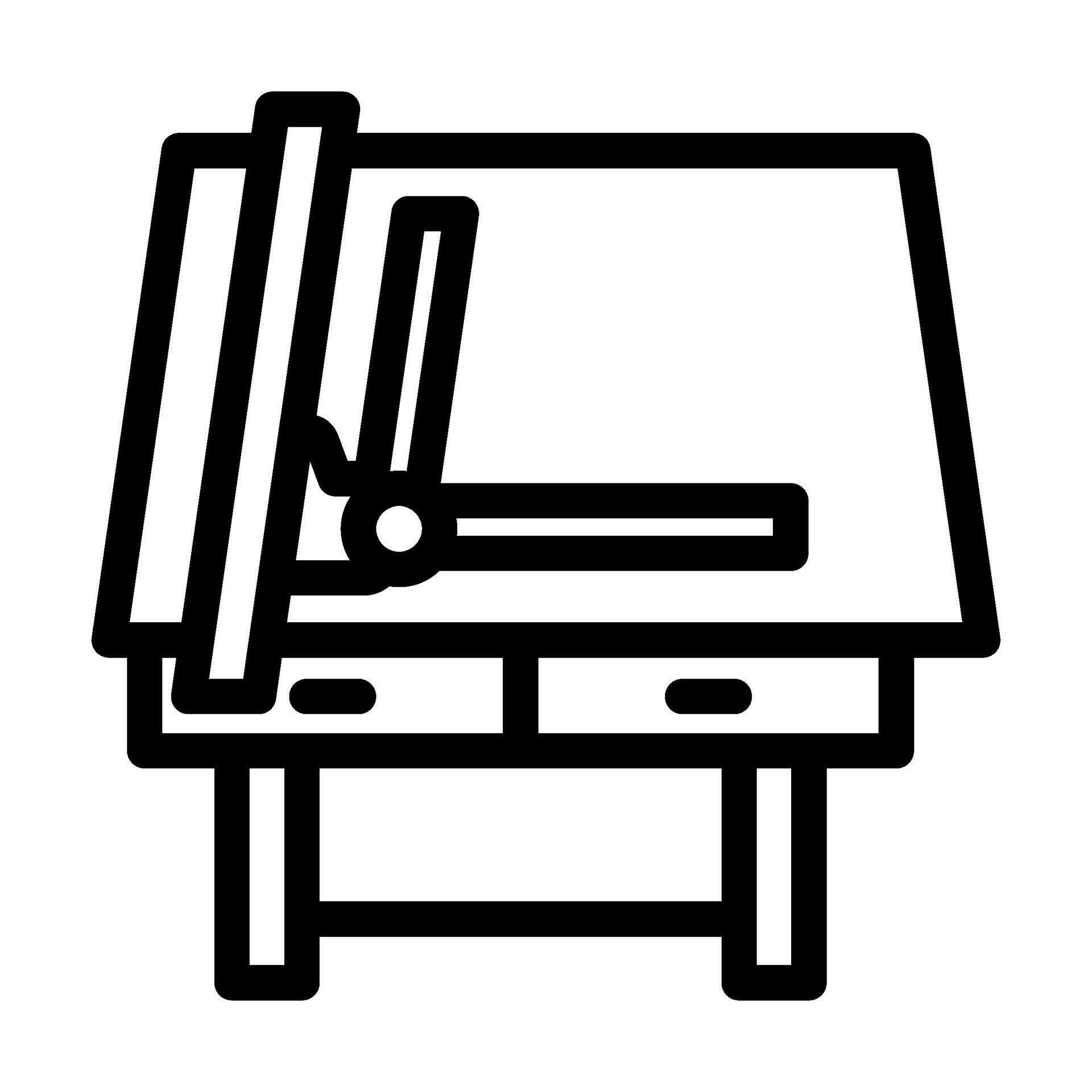 drafting table architectural drafter line icon vector illustration ...