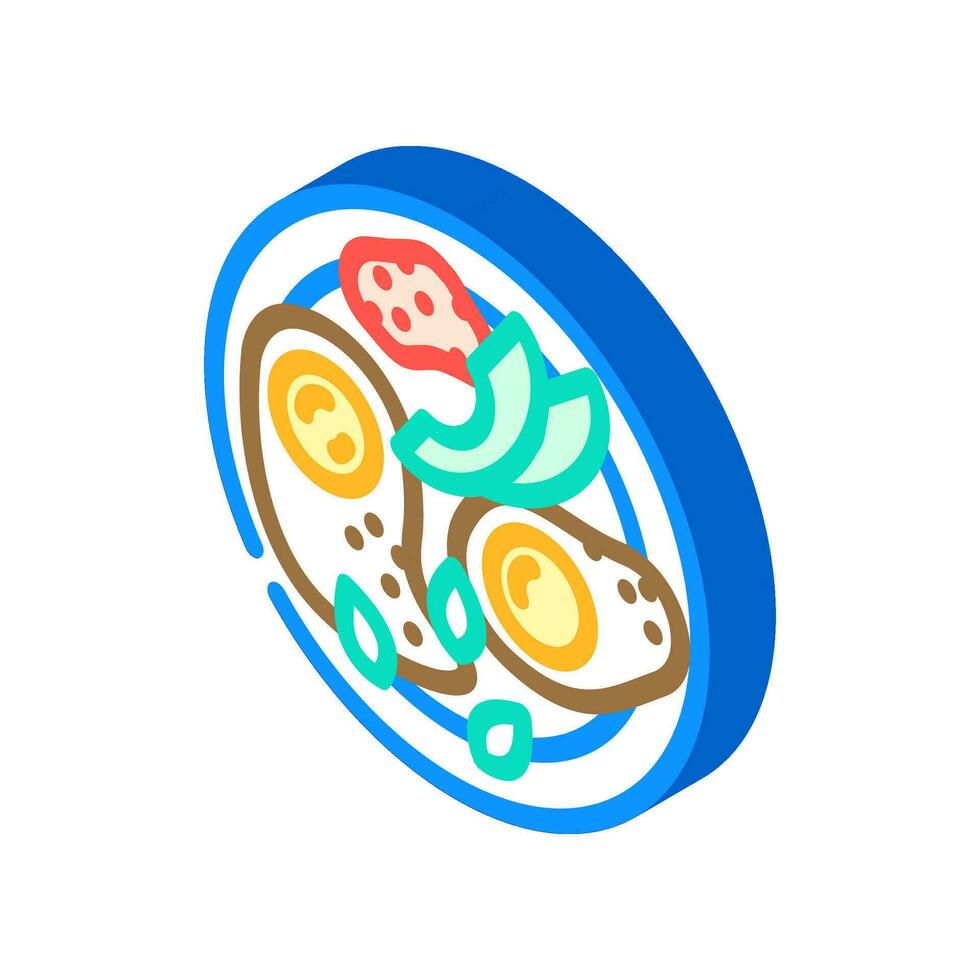 Huevos Rancheros Mexican Cuisine Isometric Icon Vector Illustration