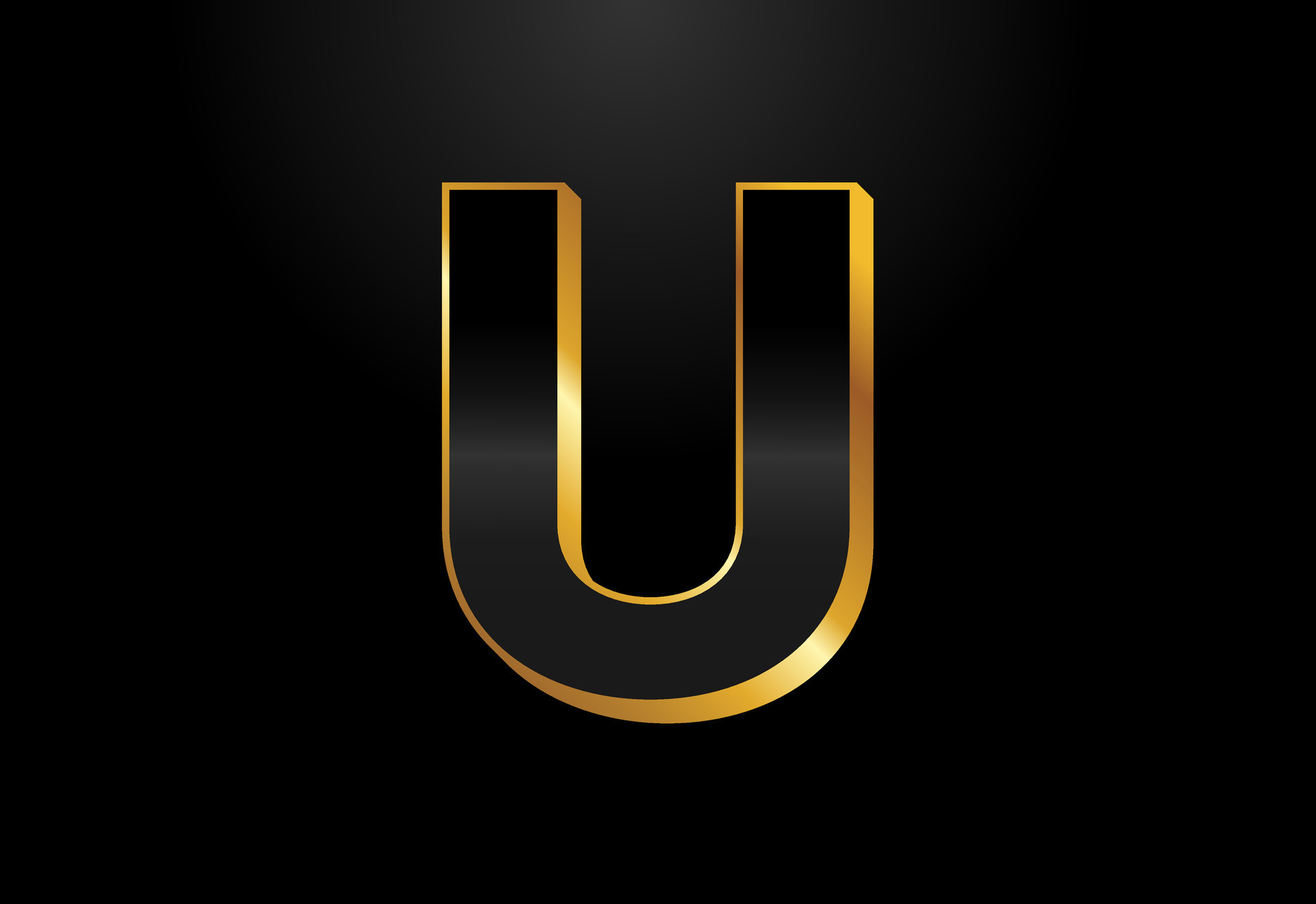 Gold and black color alphabet U. Elegant Gold Color alphabet vector illustration 34792827 Vector ...