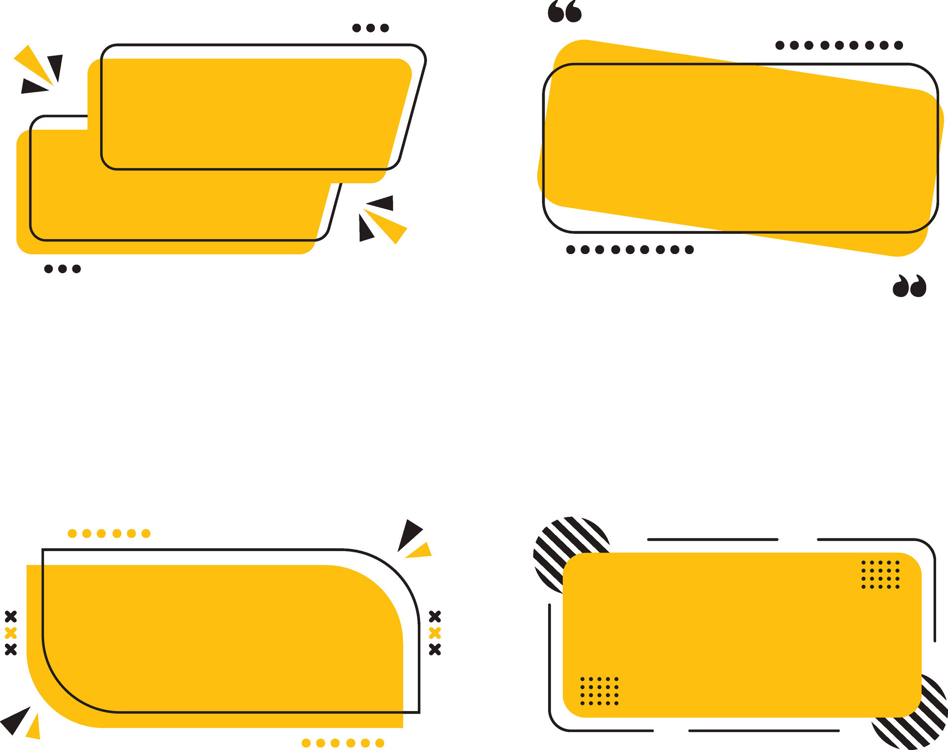 Set Of Modern Text Box With Different Design Isolated Vector