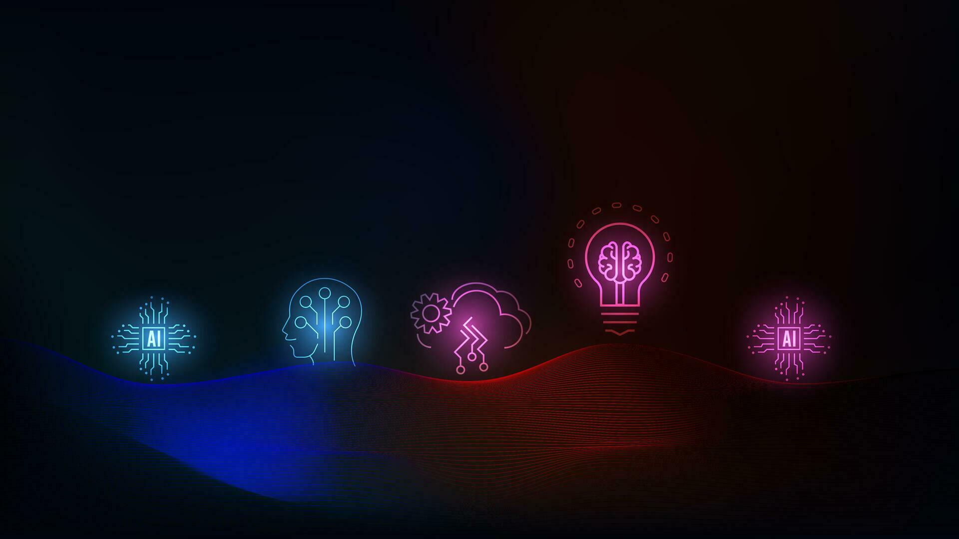 Artificial Intelligence Ai background concept with Chatbot, Machine learning, Abstract line and ...