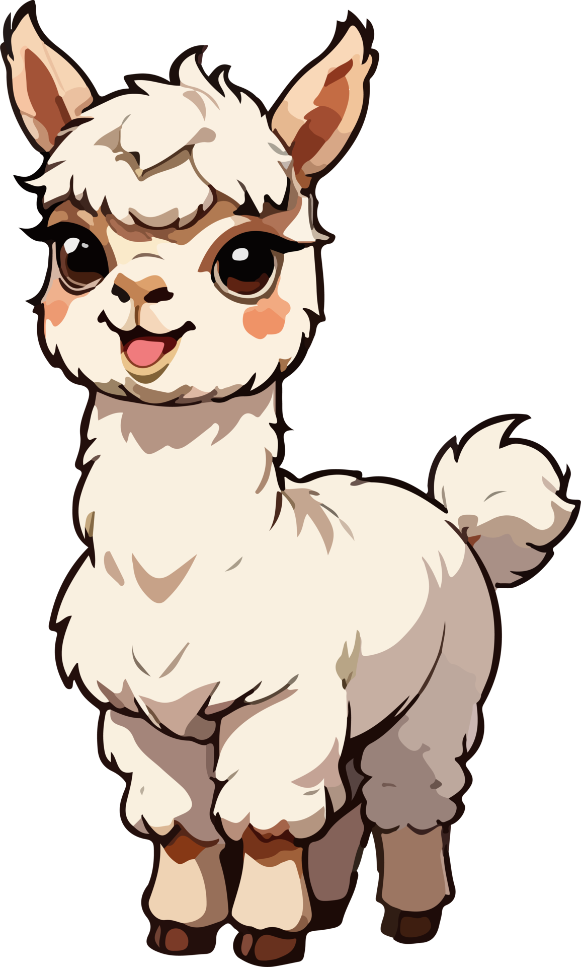 AI generated Cute Alpaca Cartoon Clip Art 34795866 PNG