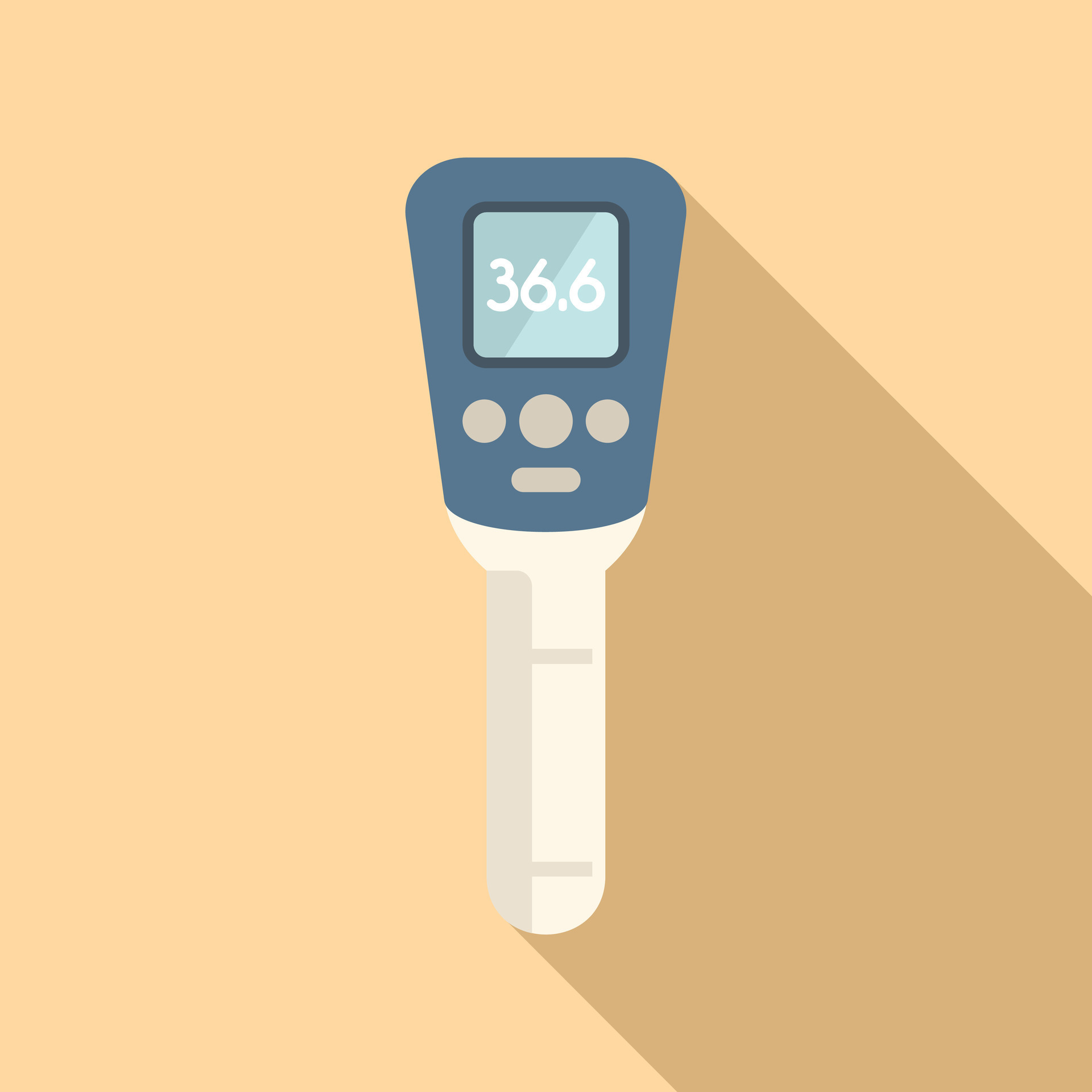 Normal Temperature Laser Thermometer Icon Flat Vector Scan Test Care 34809919 Vector Art At