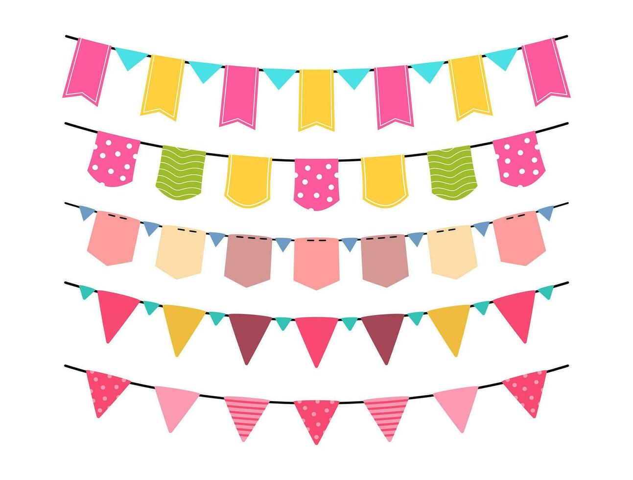 cute collection of Festive flag garlands, pennant birthday and party ...