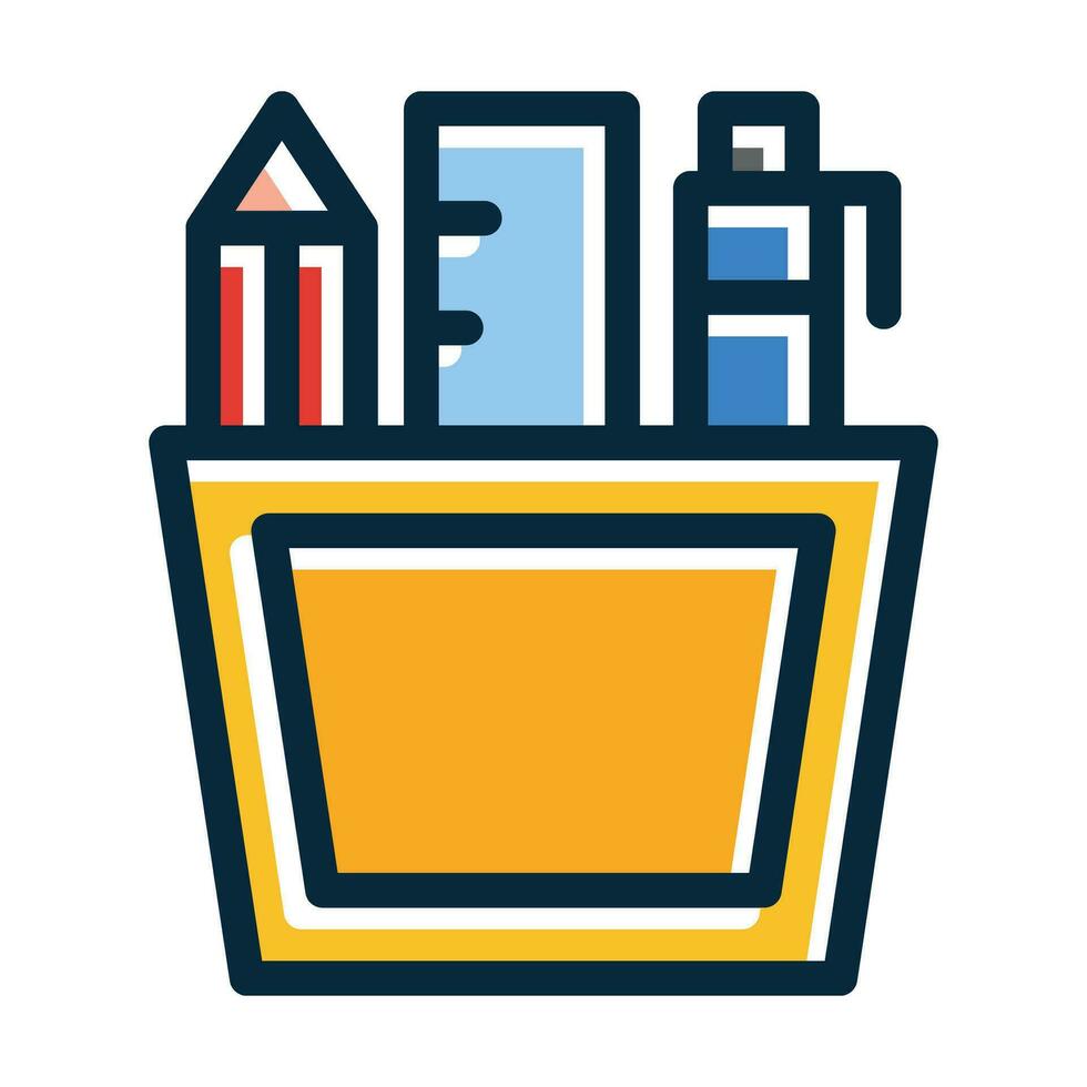 Stationery Vector Thick Line Filled Dark Colors 34818798 Vector Art at ...