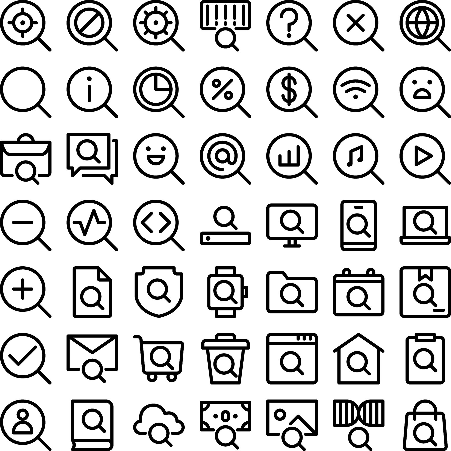Vector of Search Icon Set. Perfect for user interface, new application ...