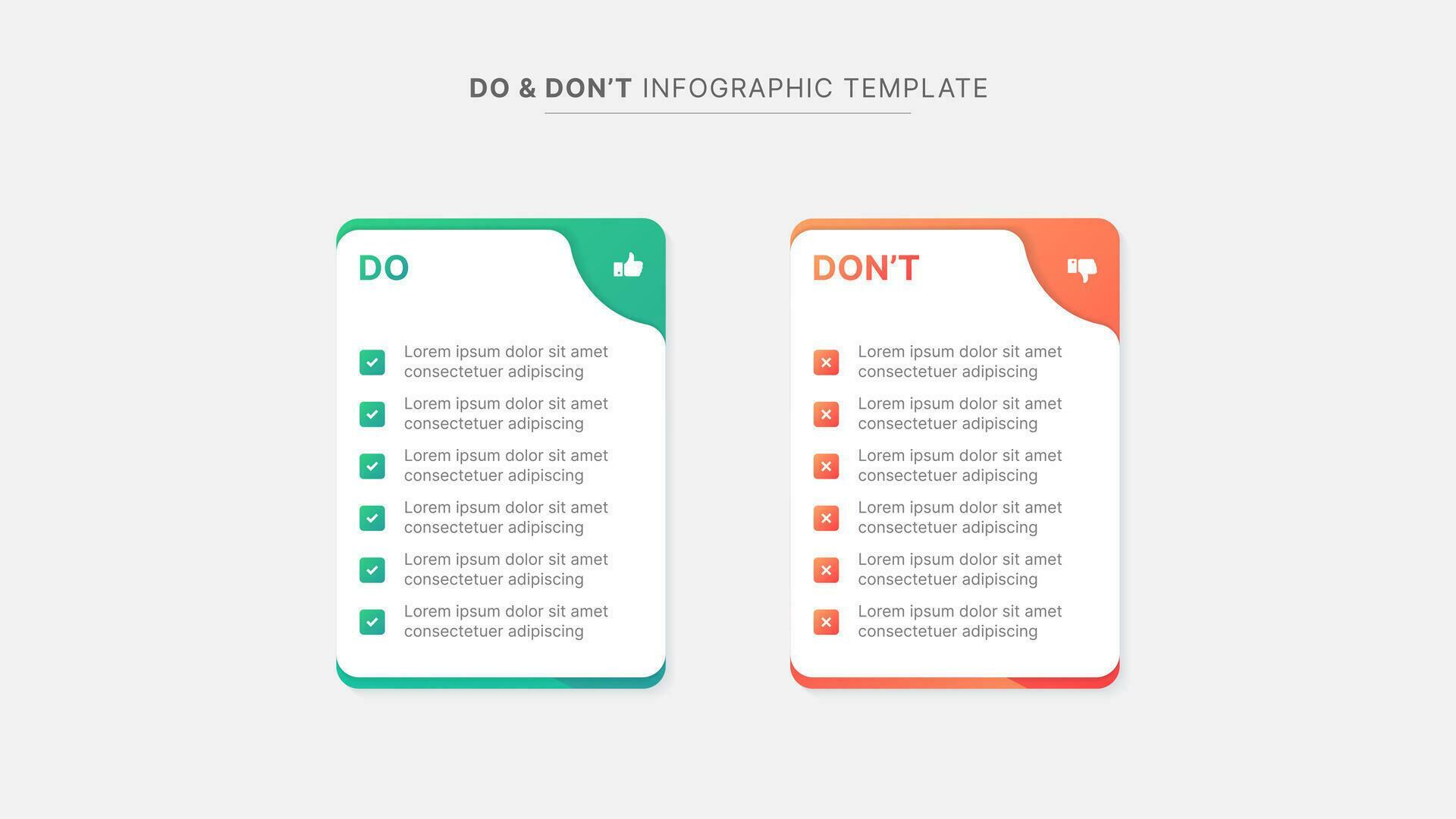 Dos and Don'ts, Pros and Cons, VS, Versus Comparison Infographic Design Template 34822367 Vector ...