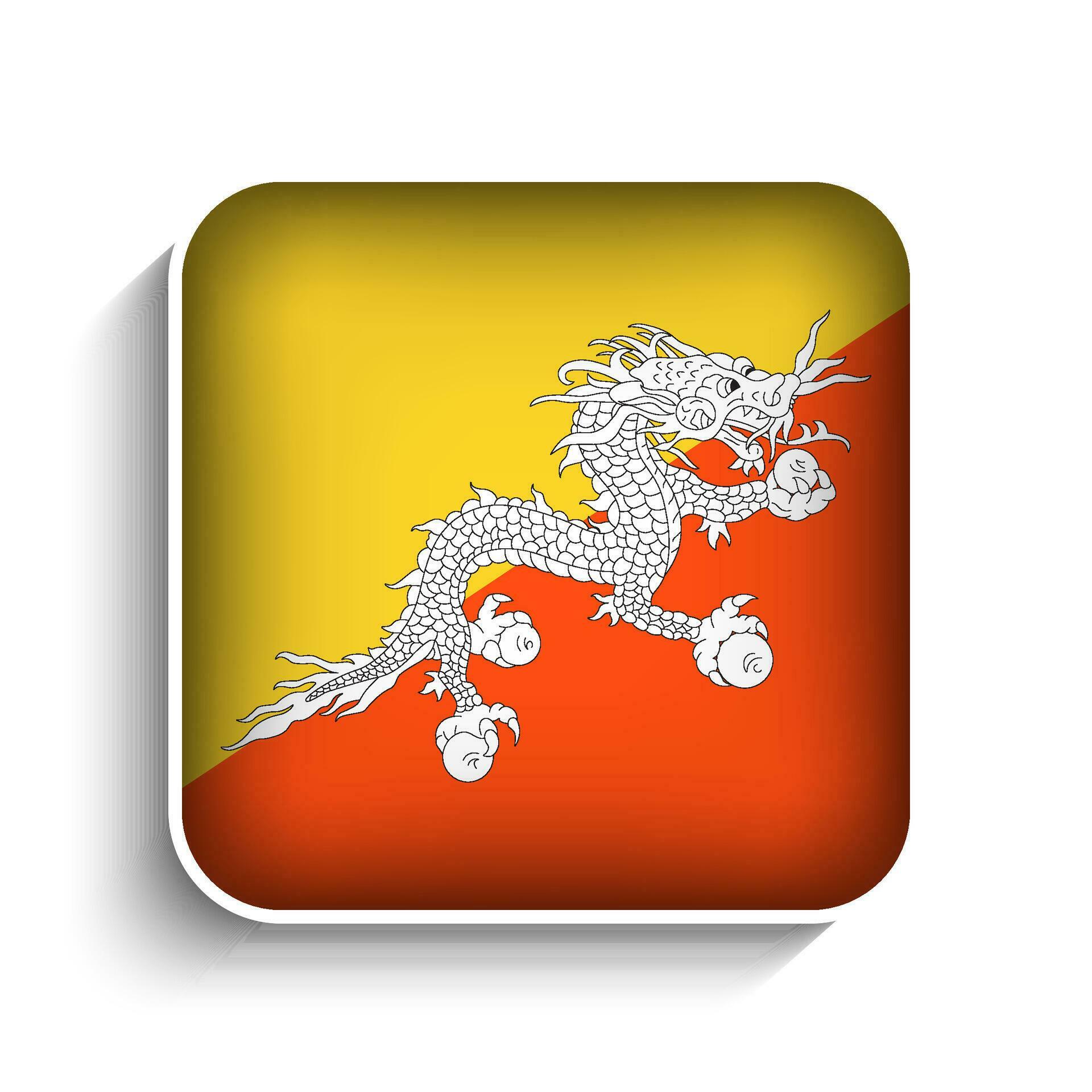 Vector Square Bhutan Flag Icon 34826422 Vector Art at Vecteezy