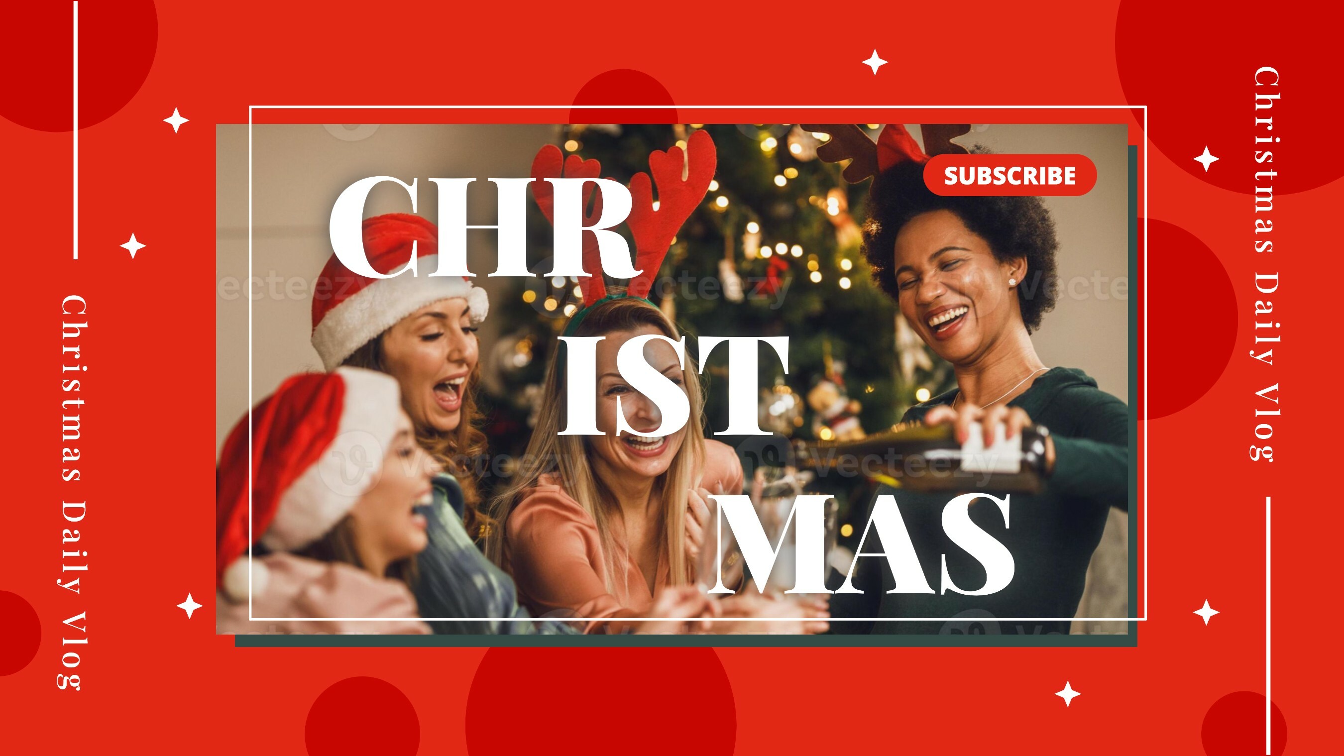 Christmas Daily Vlog Youtube Banner 34826599 Template