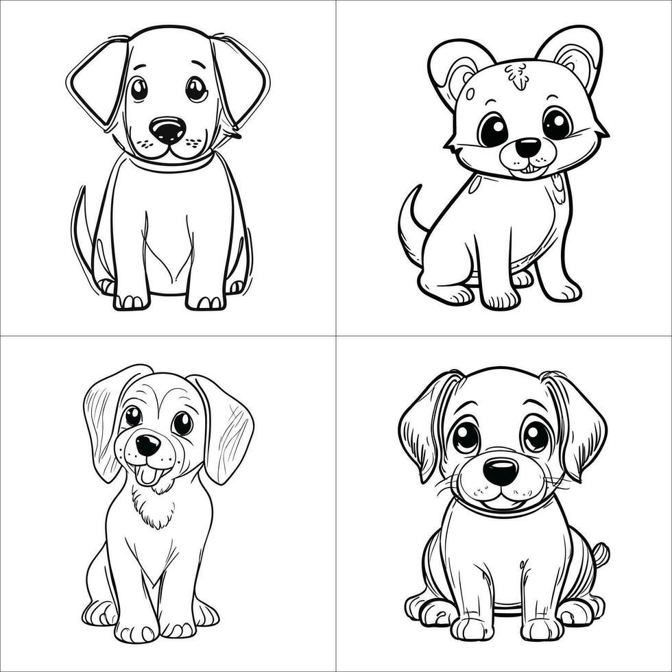 cute dog coloring page for kids.cute puppy dog vector design 34845161 ...