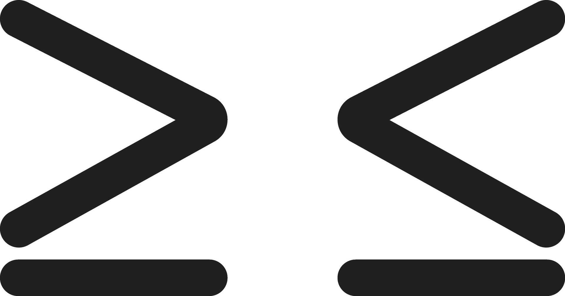 Greater Than Or Equal To And Less Than Or Equal To Symbol Vector greater-than-or-equal-to-and-less-than-or-equal-to-symbol-vector