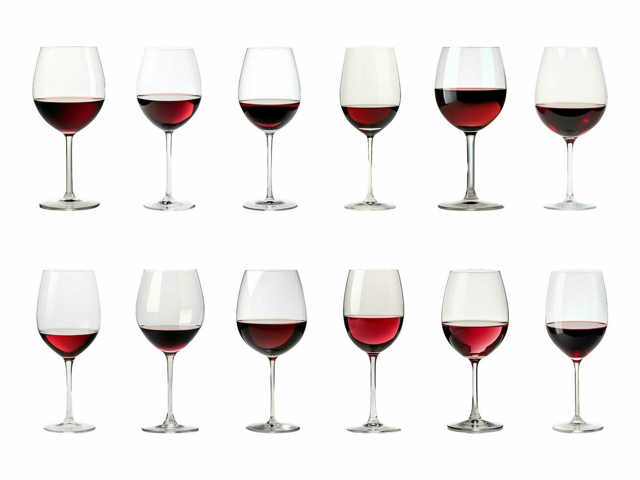 Wine glass collection isolated on white background with AI generated ...