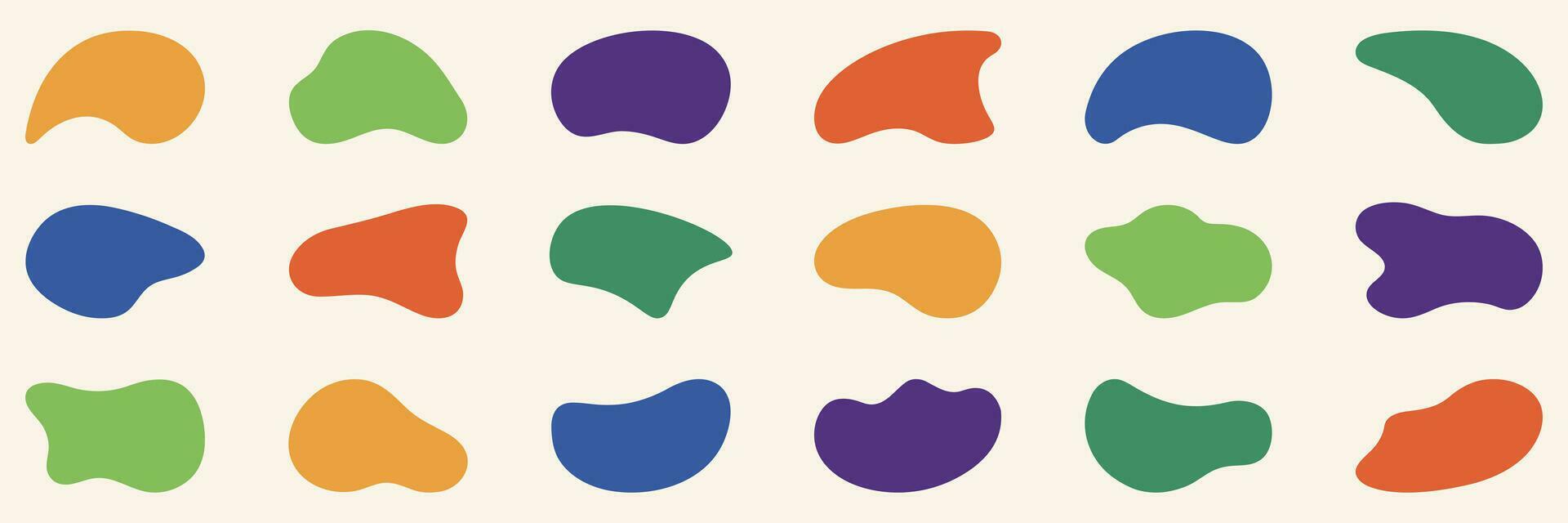 Organic Random Irregular Form Blob Color Amoeba Set Fluid Amorphous Shape Collection Liquid