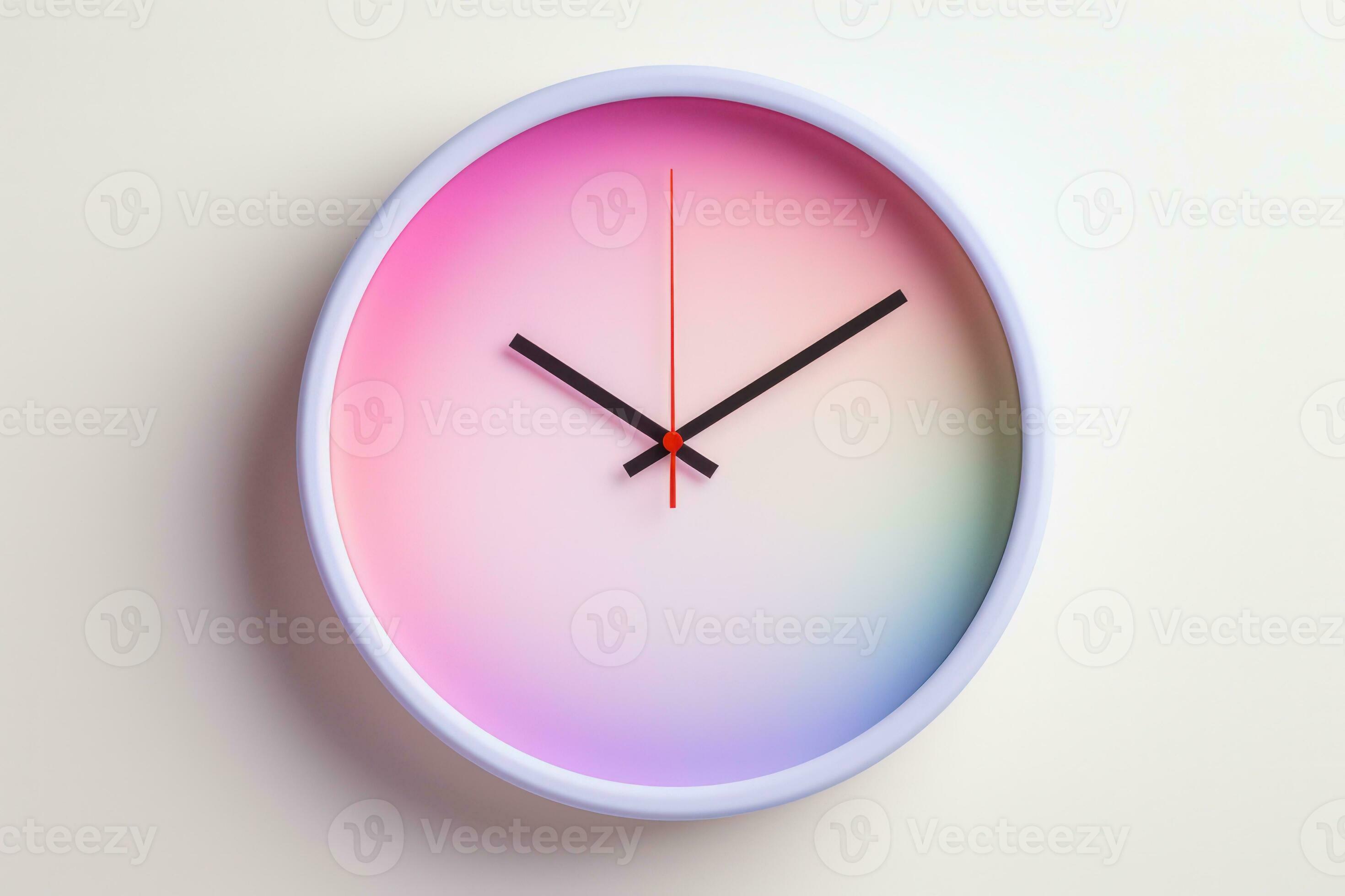 Concept of time Analog clock on pastel simple modern style background ...