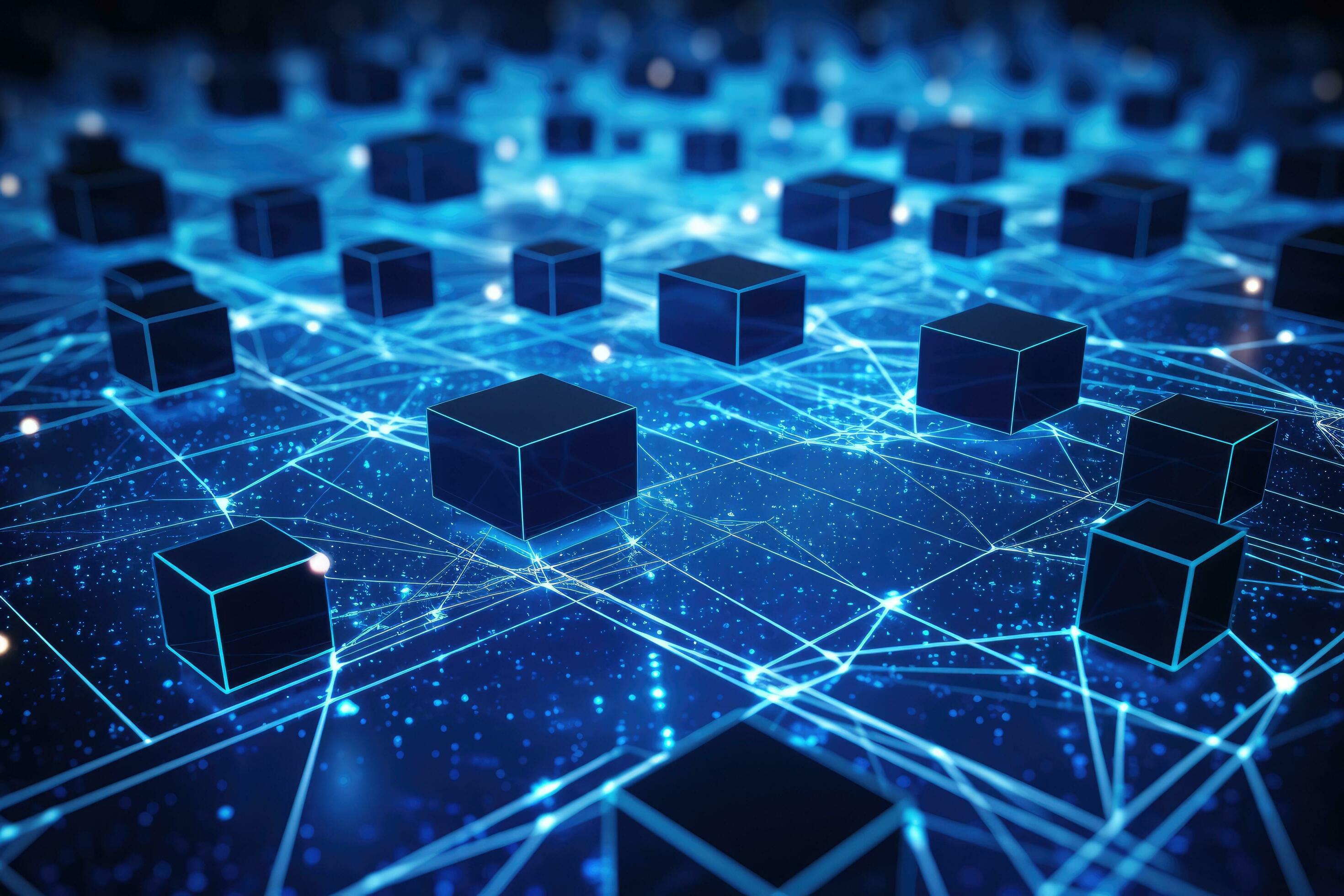 Ai Generated Abstract Technology Background With Glowing Lines And