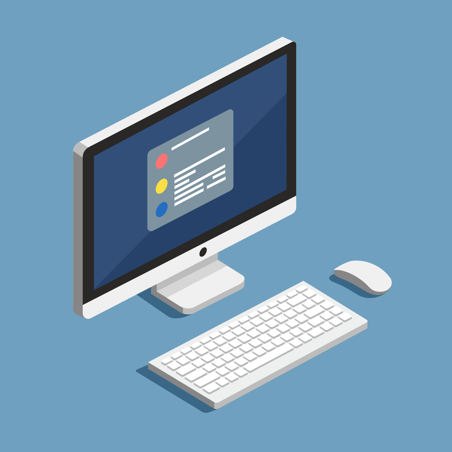Desktop PC isometric illustration. Vector graphic. Electronic device ...