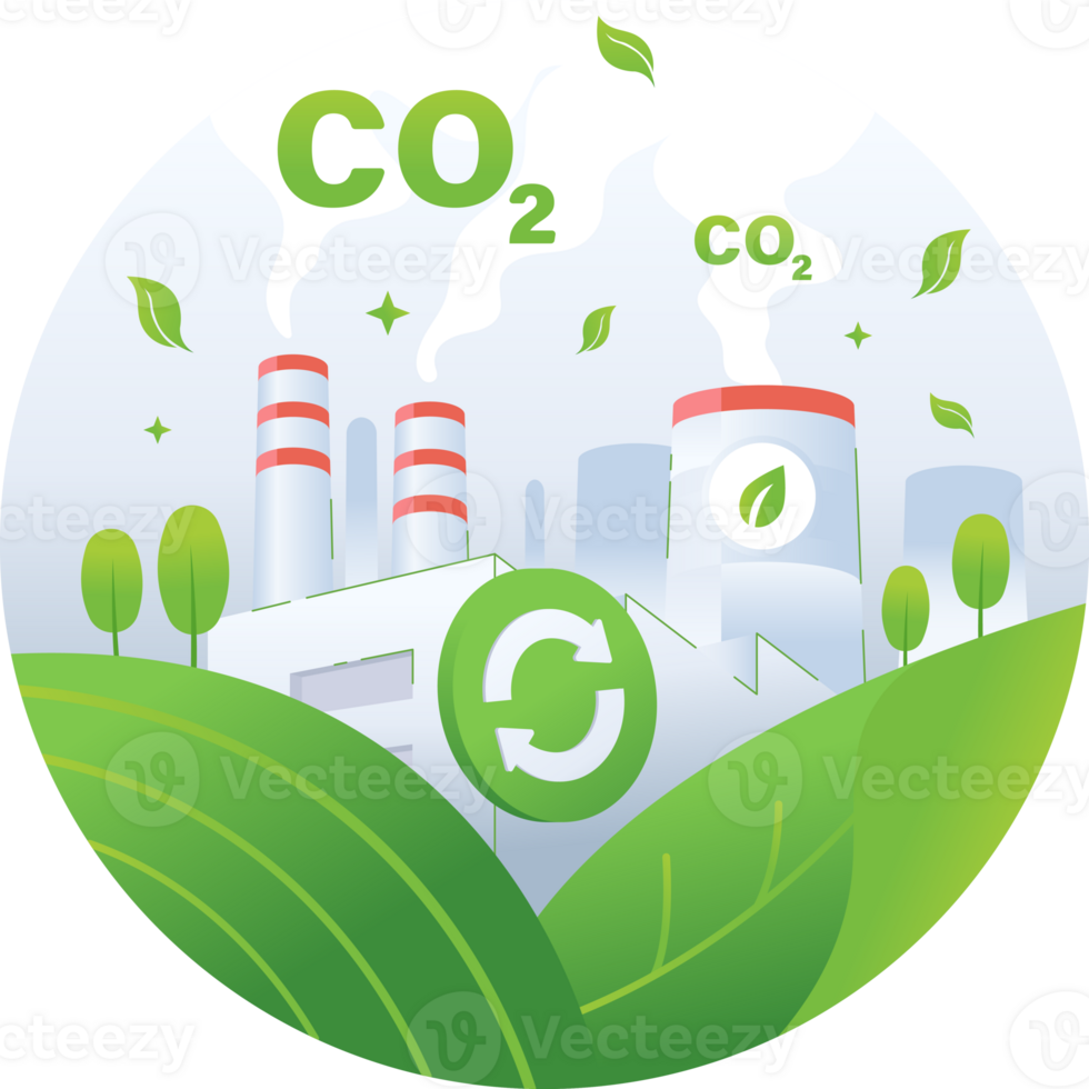 Carbon credit concept illustration, CO2 emission reduction from factory ... Carbon credit concept illustration, CO2 emission reduction from factory ...
