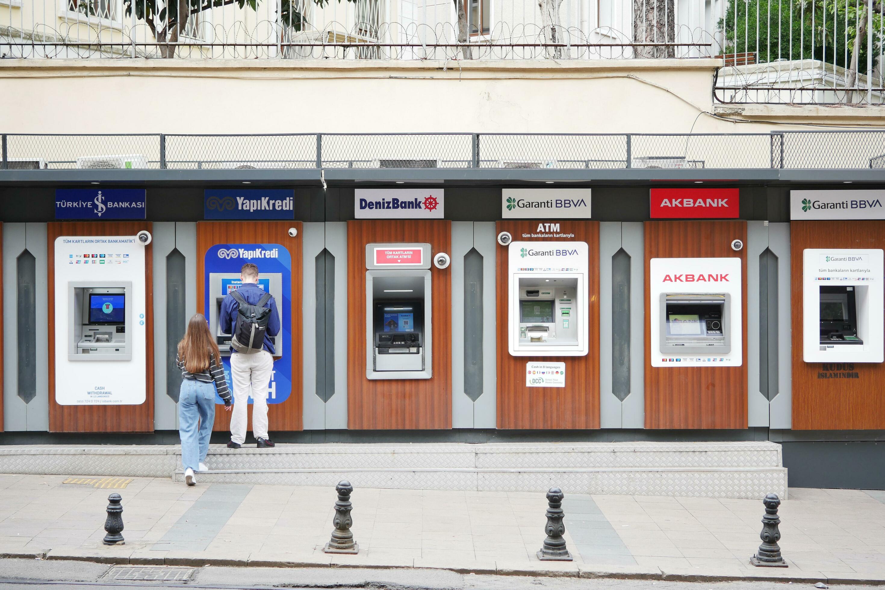 Turkey istanbul 23 july 2023. ATMs machines of the main turkish banks in istanbul, 34870918 ...