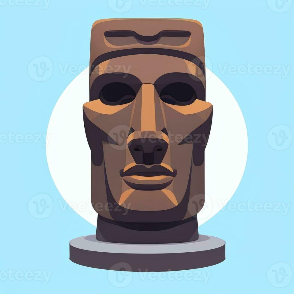 AI generated Moai Statue Stone Head Avatar Gamer Clip Art Sticker Decoration Simple Background ...