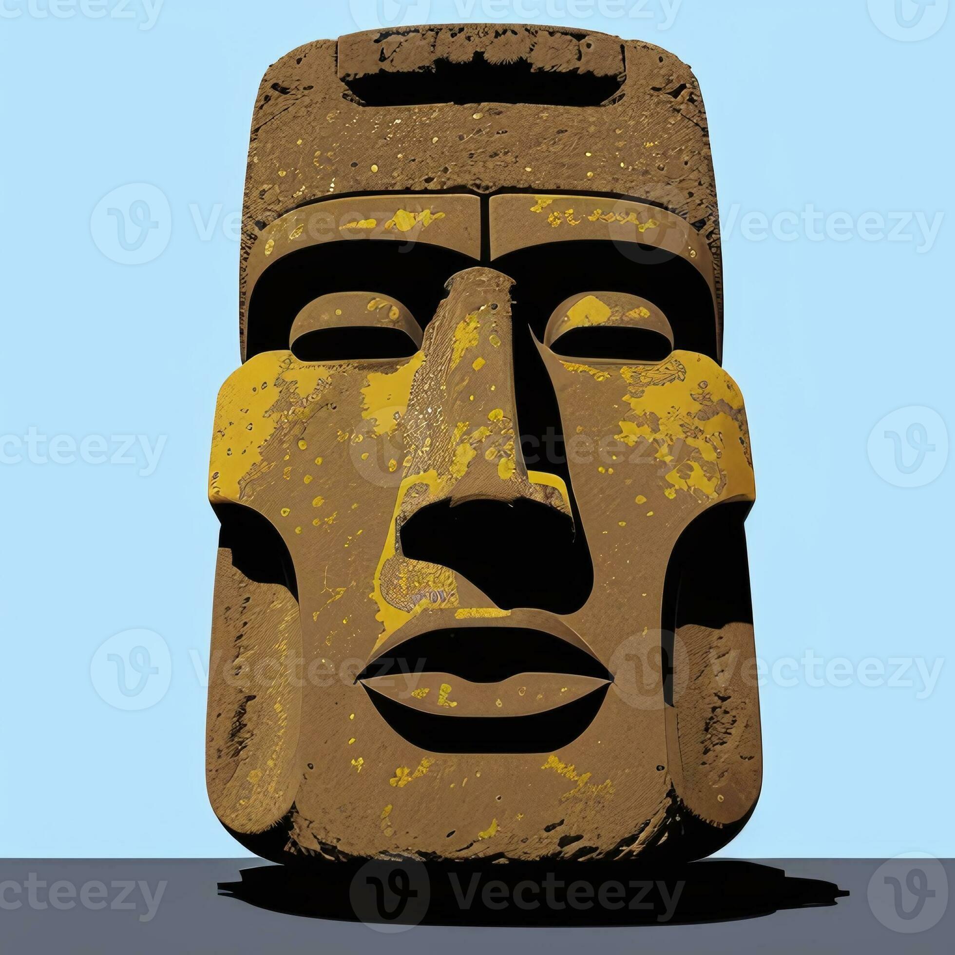 AI generated Moai Statue Stone Head Avatar Gamer Clip Art Sticker Decoration Simple Background ...